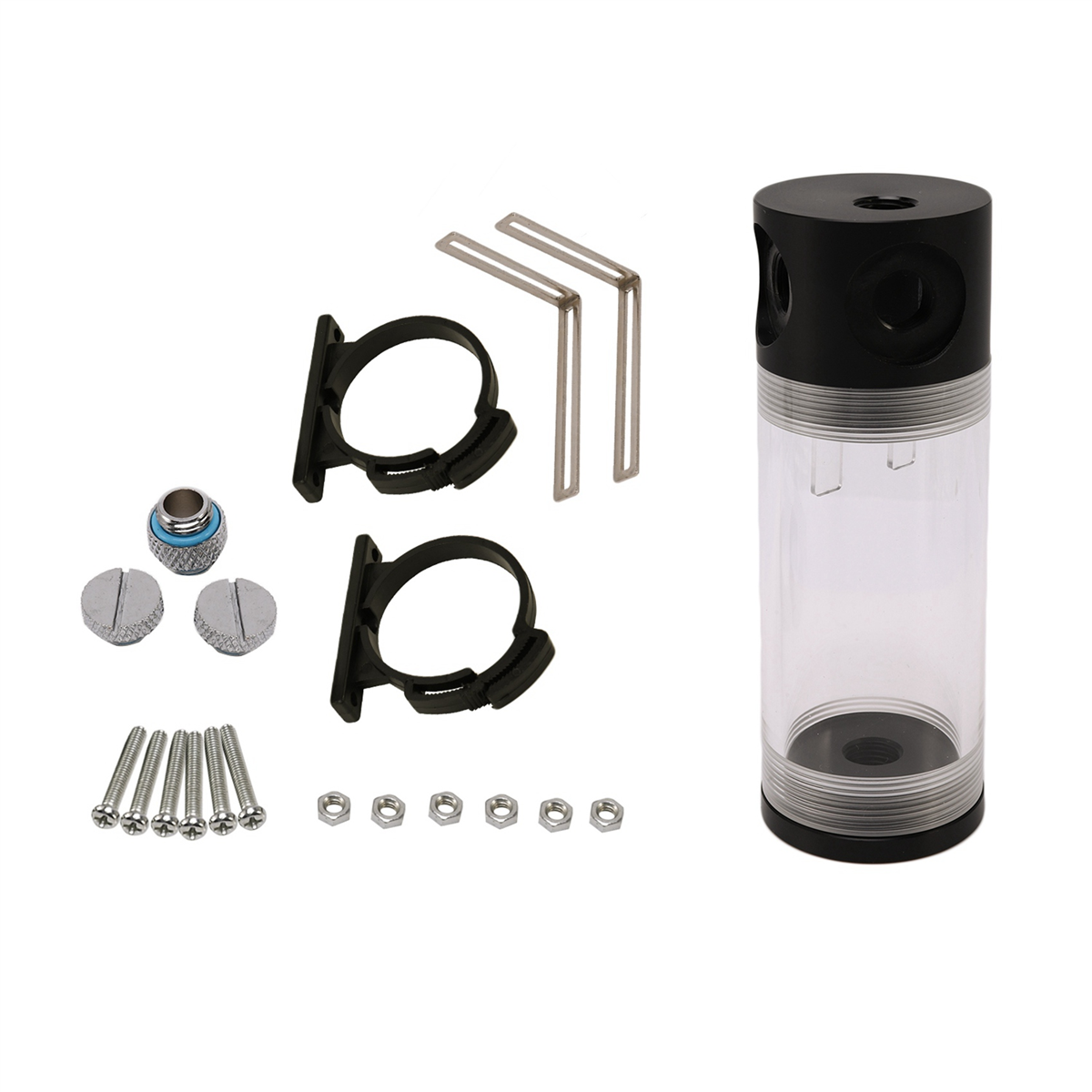 2X Acrylic Cylinder Reservoir Water Tank G1/4 50mm x 140mm for Pc ...