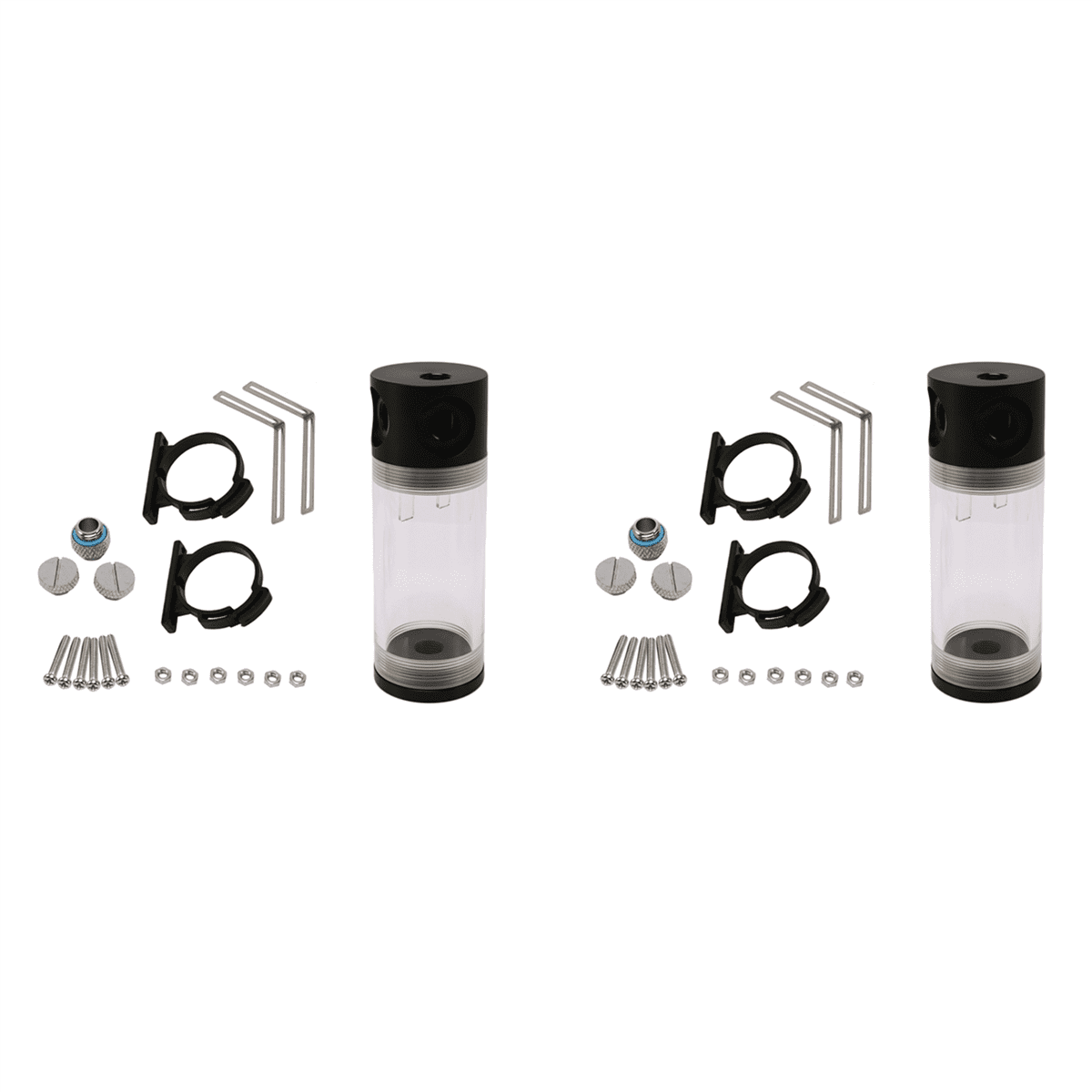 2X Acrylic Cylinder Reservoir Water Tank G1/4 50mm x 140mm for Pc ...