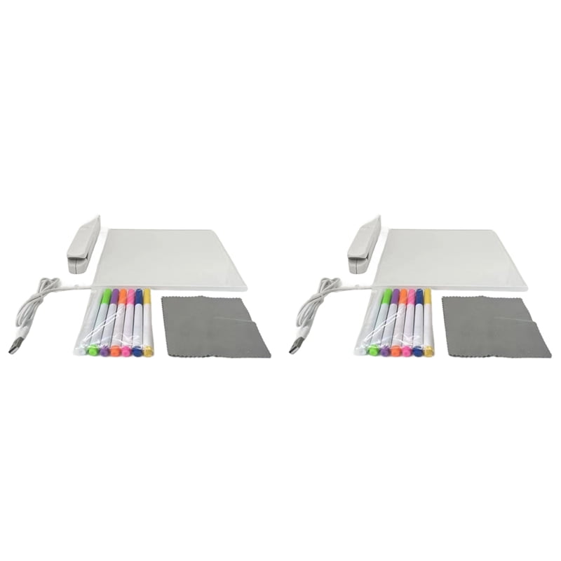 2X Acrylic Dry Erase Board with LED Light, Dry Erase Board with Stand ...