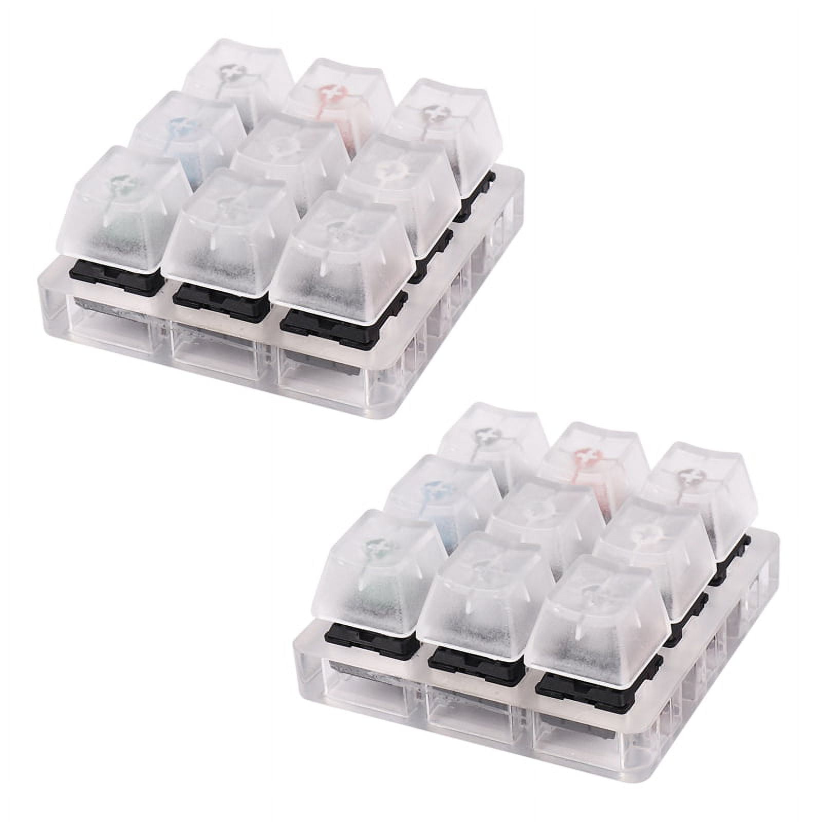 2X Acrylic Keyboard Tester 9 Clear Plastic Keycap Sampler for Cherry MX ...