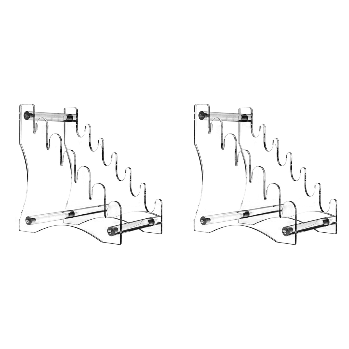 2X Acrylic Knife Display Stand - 6-Tier Detachable Knife Rack, Light ...