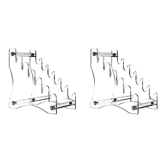 2X Acrylic Knife Display Stand - 6-Tier Detachable Knife Rack, Light ...