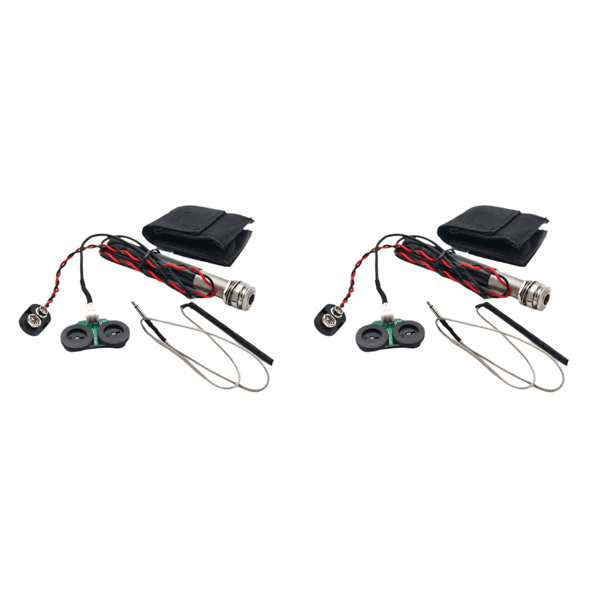 2X Active Endpin Jack Preamp Piezo Pickup Kit Volume & Tone Control for ...