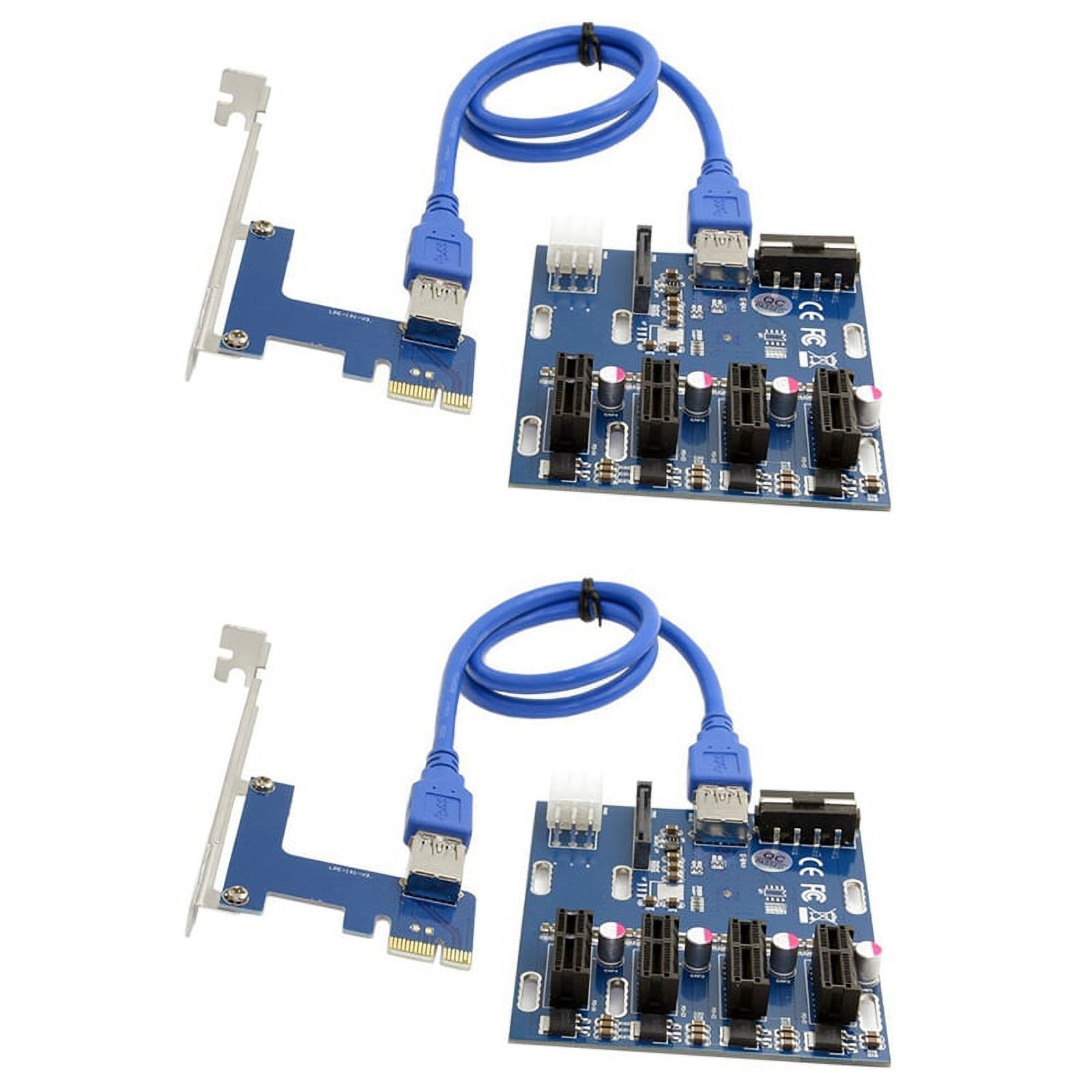 2X Add in Card PCIe 1 to 4 PCI Express Riser Card Mini ITX to External ...