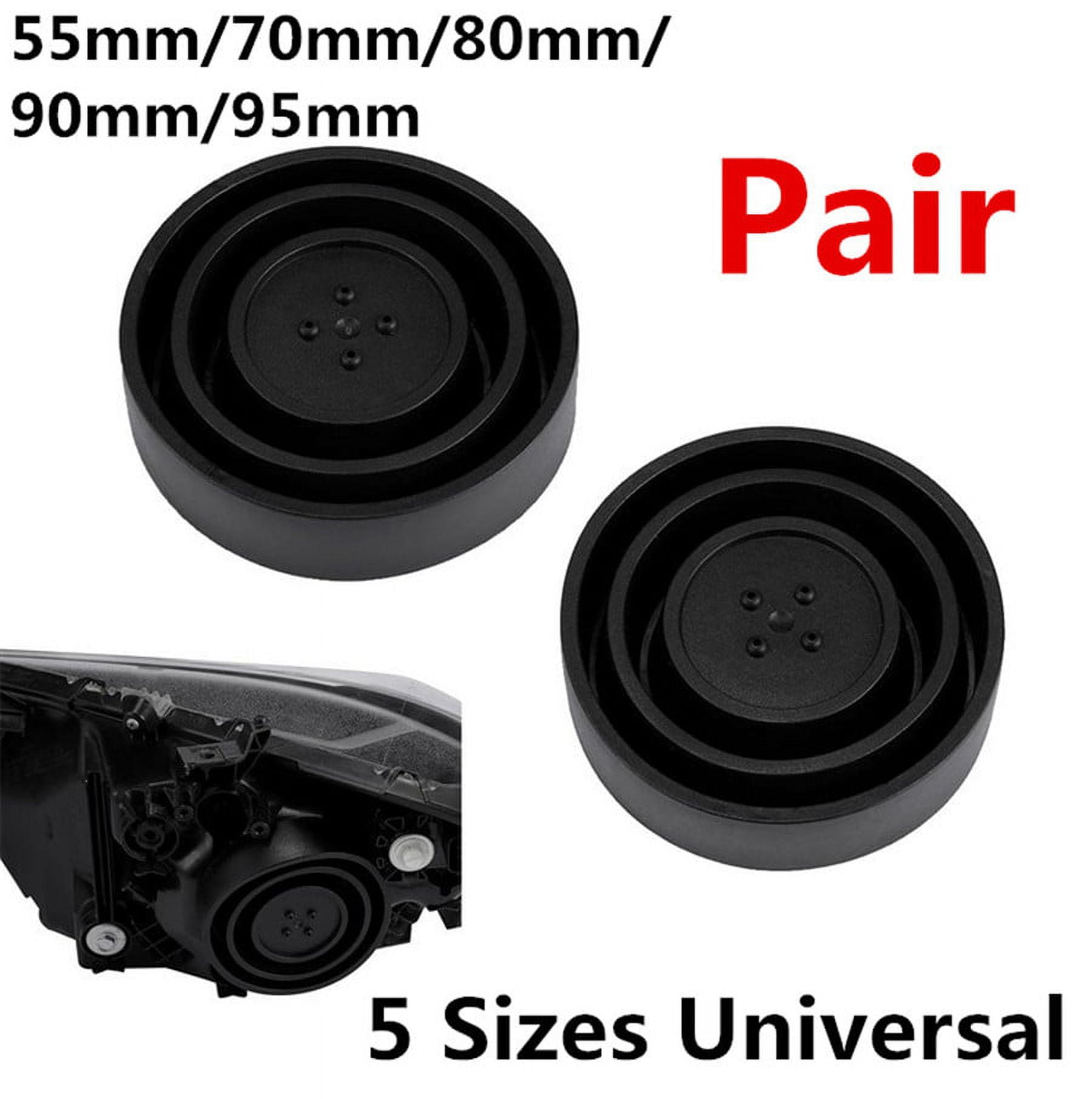 2X Adjustable Car Headlight End Seal Cap Rubber Dust Cover Lamp Housing ...
