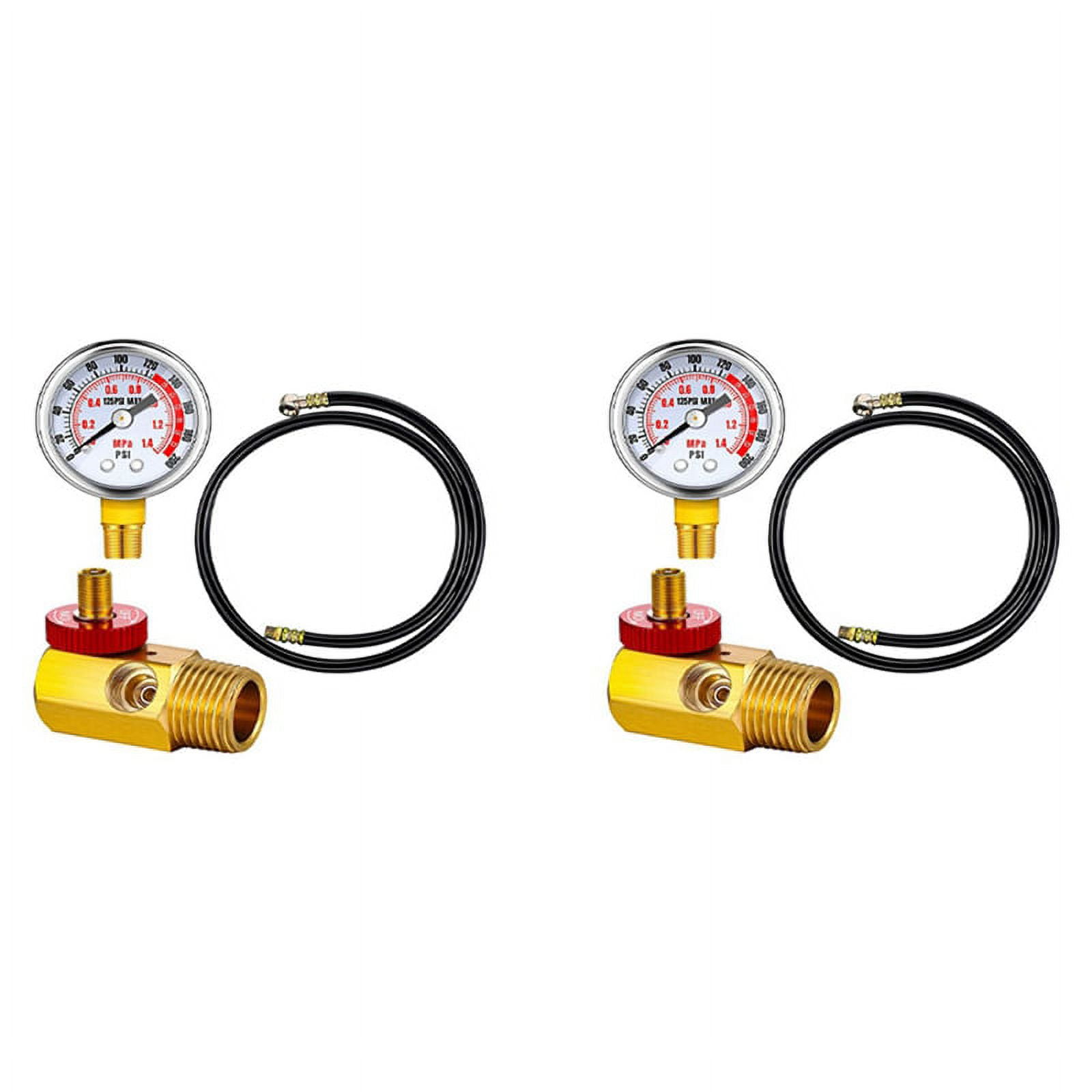 2X Air Tank Repair Kit Safety Valve, 0-200 PSI Pressure Gauge and 4 ...