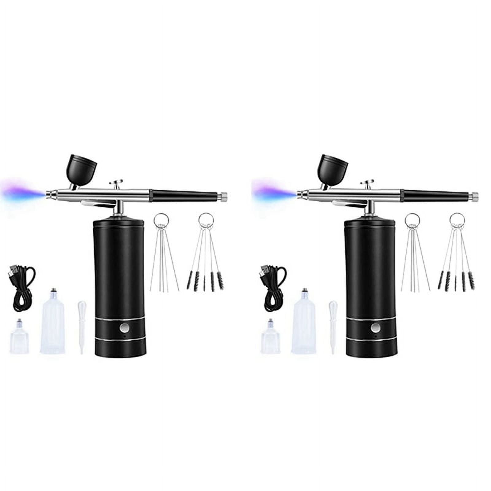 2X Airbrush Kit Rechargeable Cordless Compressor,30PSI High Pressure ...