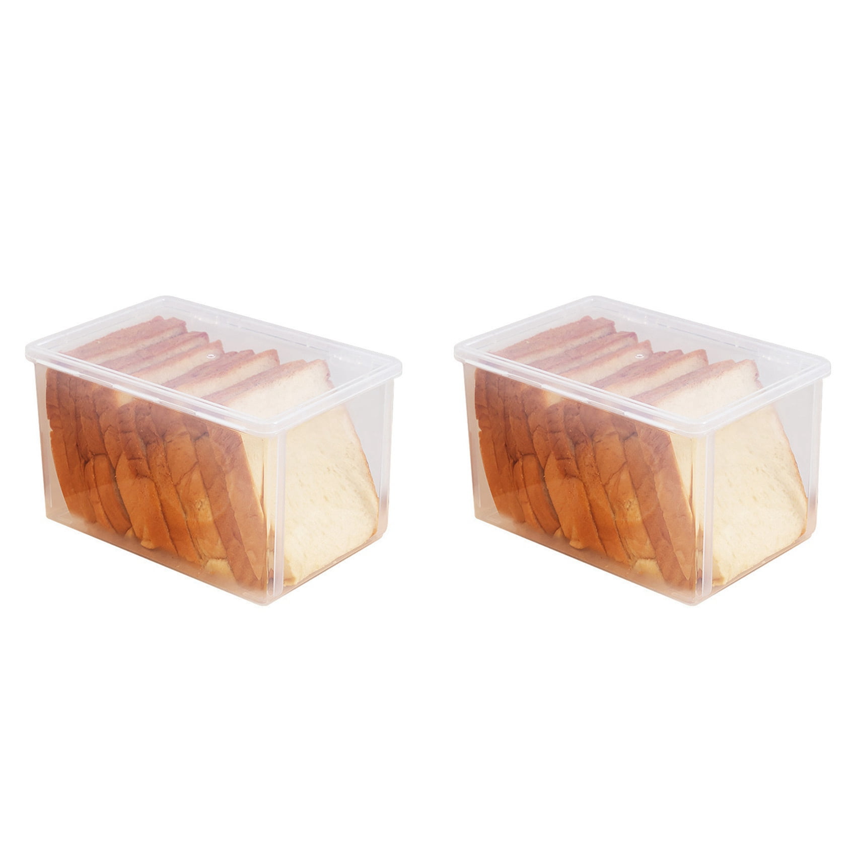 2X Airtight Bread Storage Containers Bread Box Plastic Reusable Loaf ...