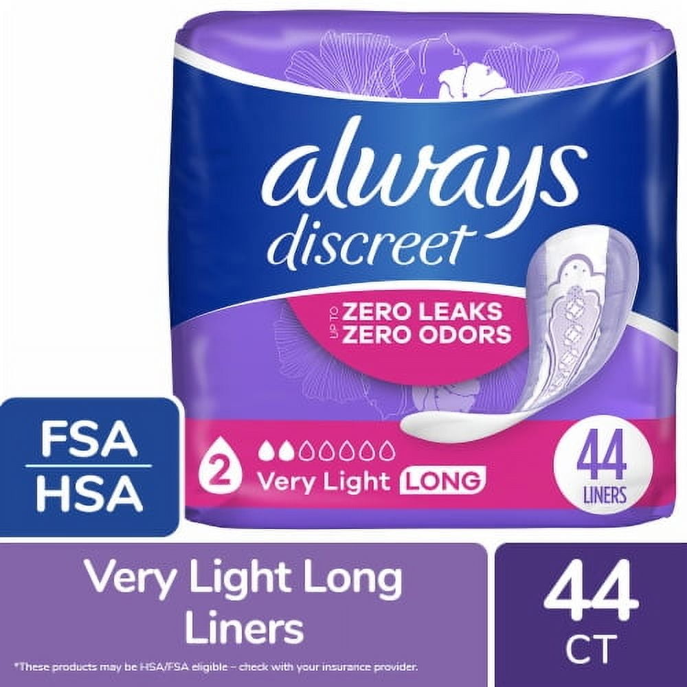 2X - Always Discreet Adult Incontinence Liners for Women Very Light ...