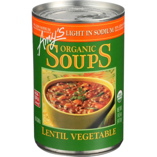 2X - Amy's Low Sodium Organic Lentil Vegetable Soup 14.5 oz Package May ...