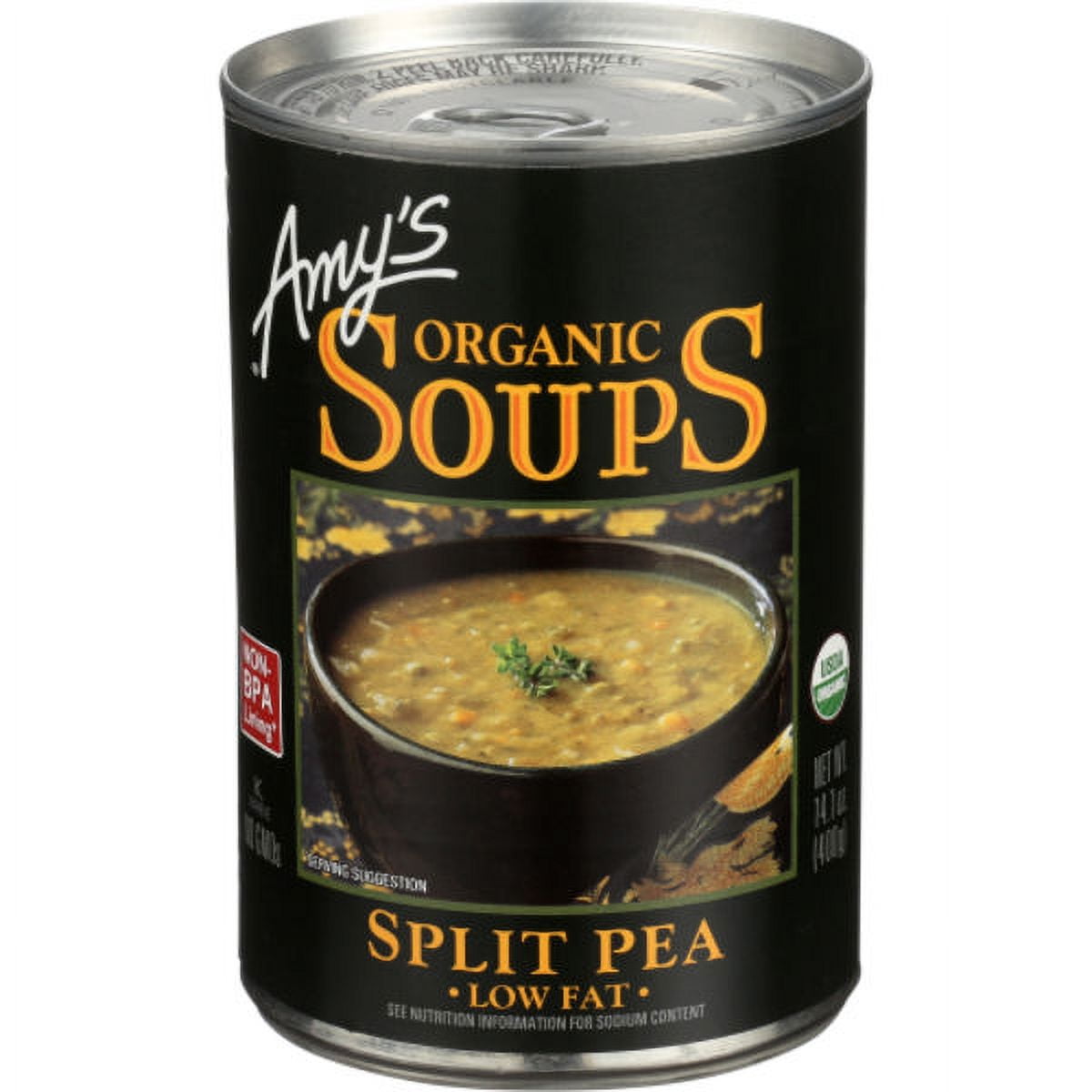 2X - Amy's Organic Split Pea Low Fat Soup 14.1 oz Package May Vary ...