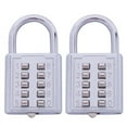 2X Anti-Theft Button Combination Padlock Digit Push Password Lock Zinc ...