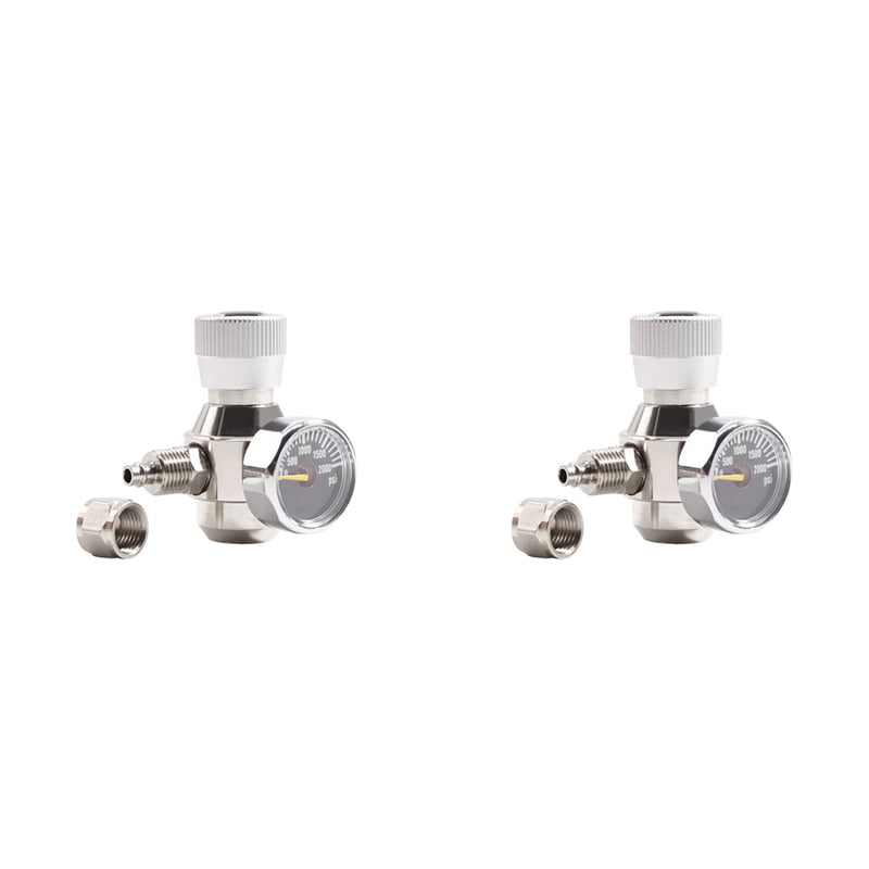 2X Aquarium CO2 Regulator 2000psi Pressure Gauge for 6mm Suction Tube 3 ...