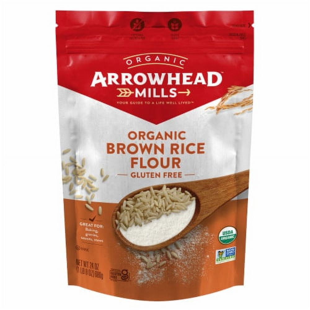 2X-Arrowhead Mills Organic Brown Rice Flour - 24 oz - Walmart.com