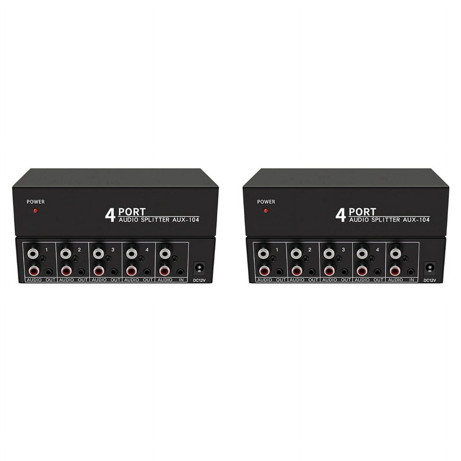 2X Audio Splitter 1 in 4 Out L/R Aux Stereo Audio Splitter 1X4 Audio ...