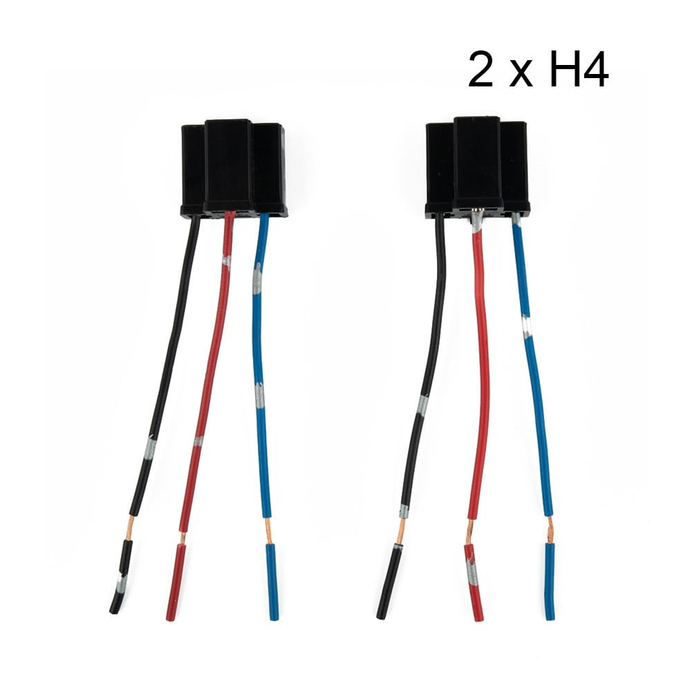 2x Auto H4 3 Pin Headlight Replacement Repair Bulb Holder Connector ...