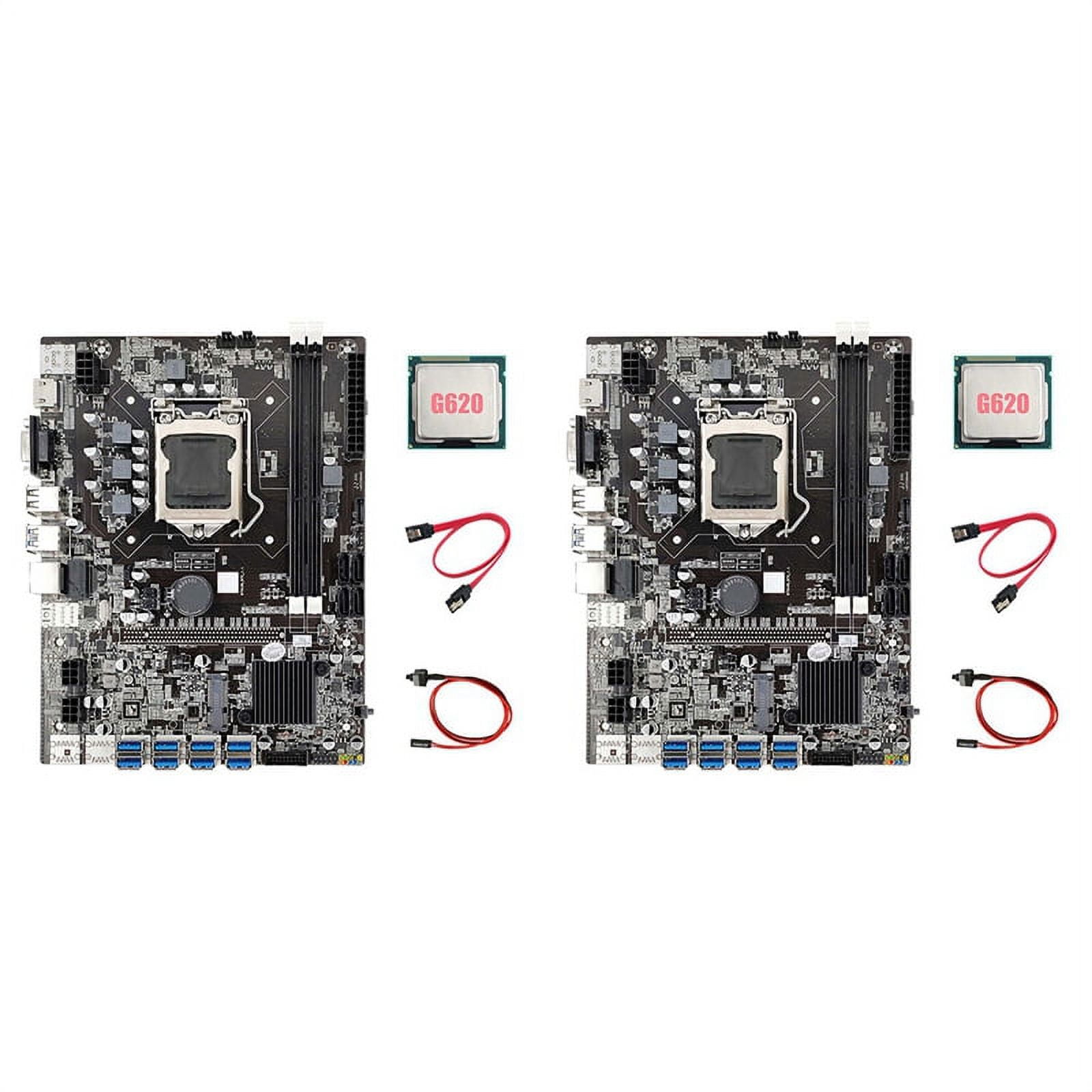 2X B75 ETH Mining Motherboard 8XPCIE USB Adapter+G620 CPU+SATA Cable ...
