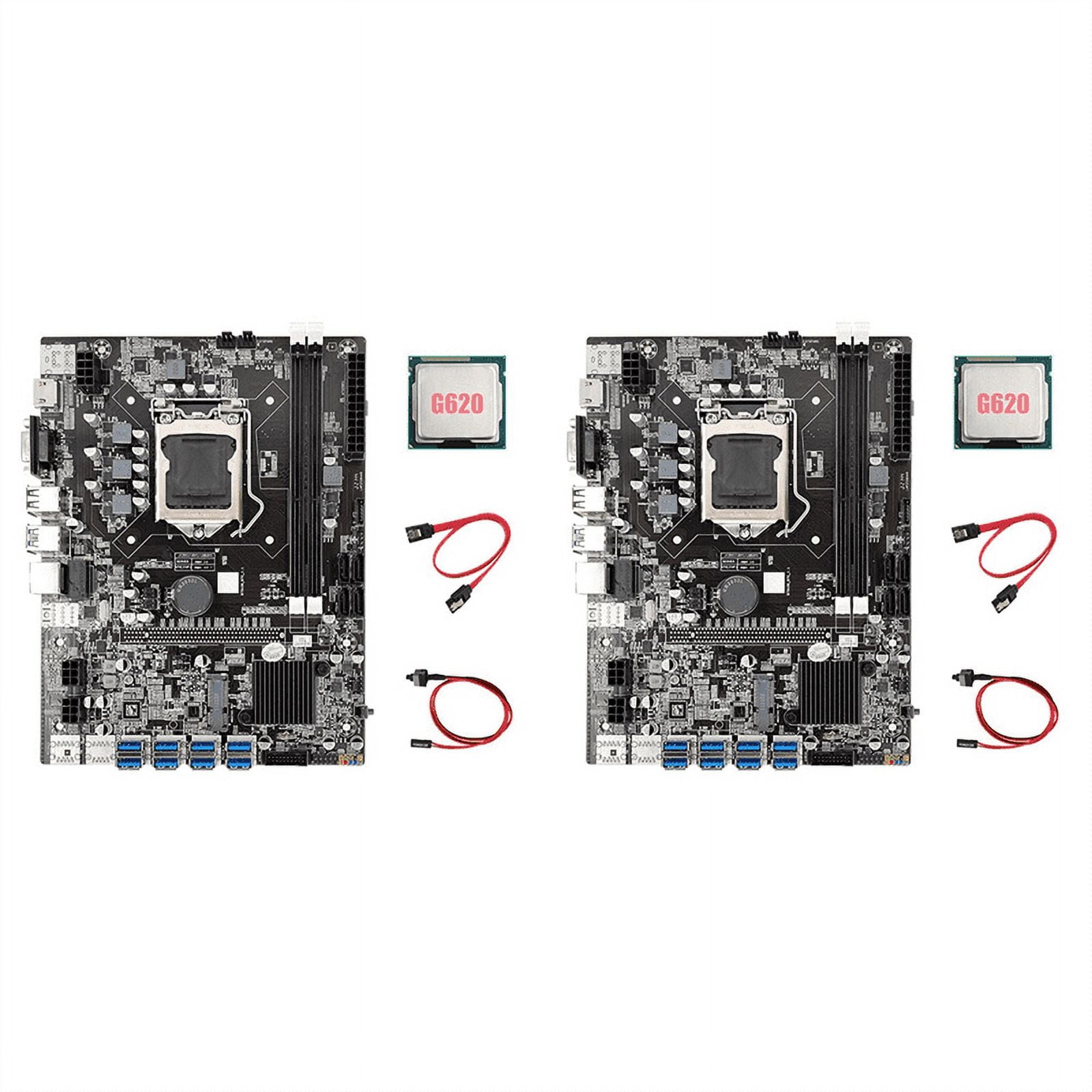 2X B75 ETH Mining Motherboard 8XPCIE USB Adapter+G620 CPU+SATA Cable ...