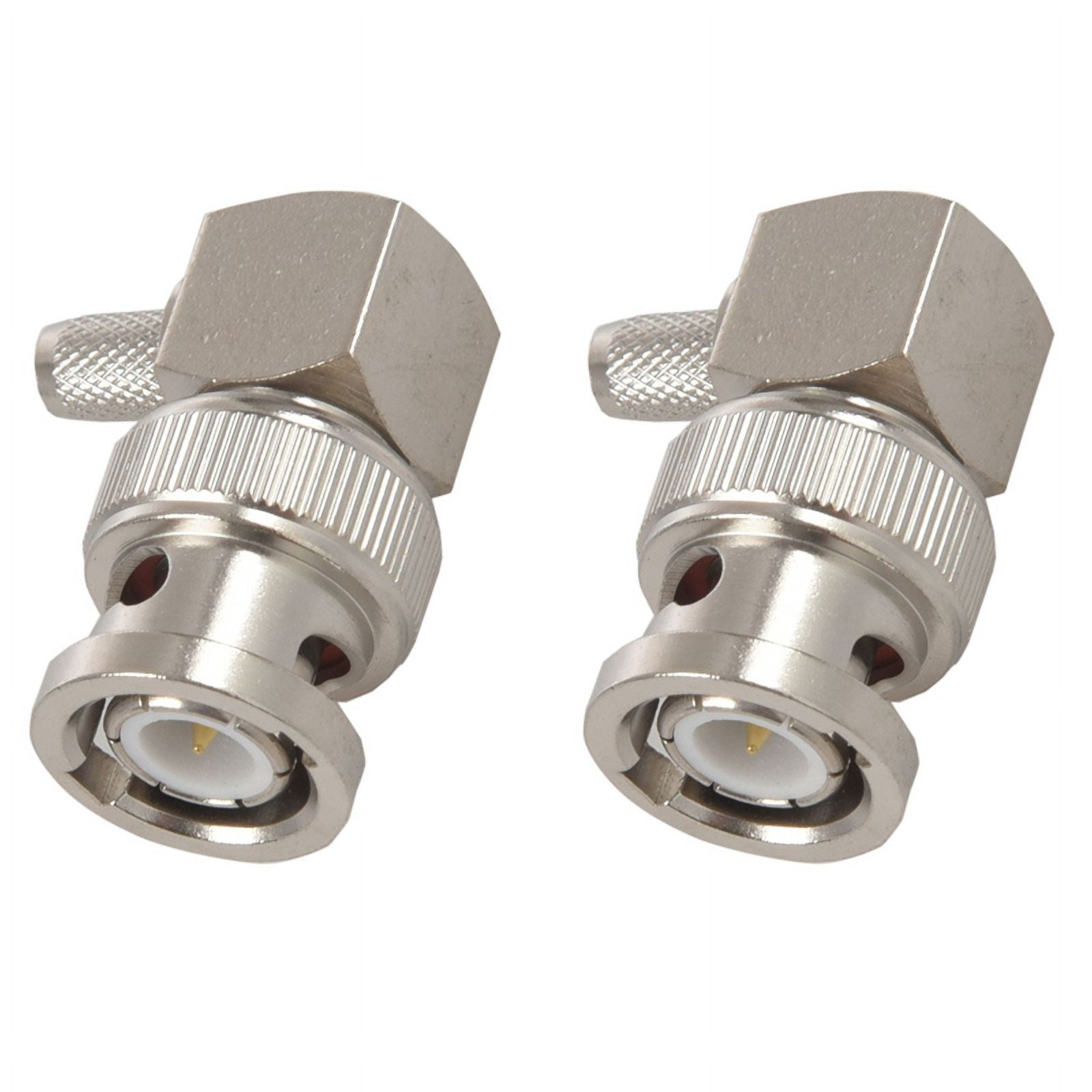 2X BNC Male Plug Right Angle Crimp for RG58 RG400 RFC195 RF Coax ...