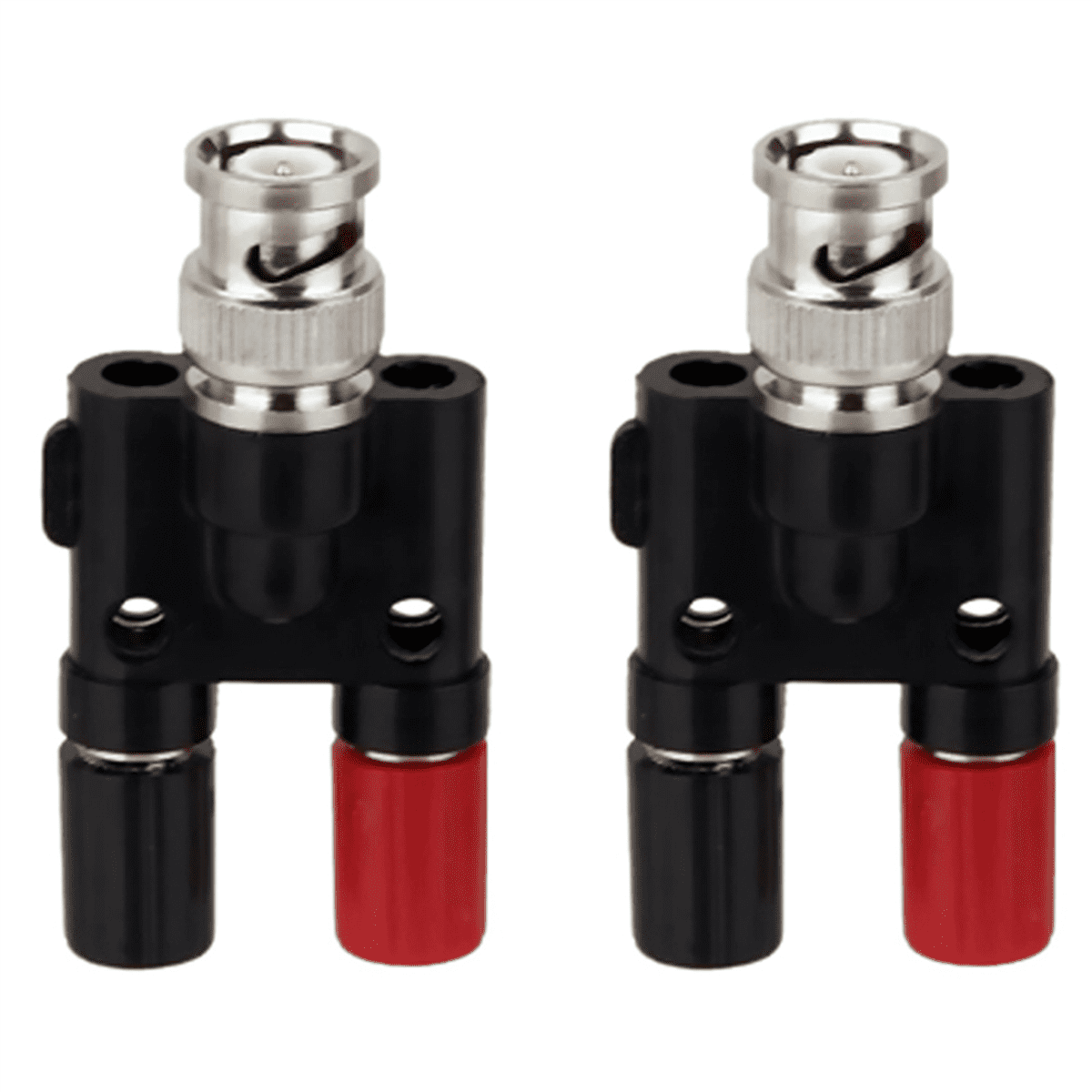 2X BNC Plug 4mm Banana Splitter Connector Male to 2 x Female Jack ...