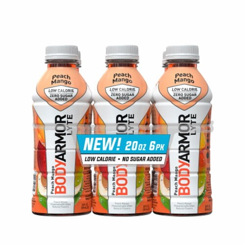 BODYARMOR Lyte Peach Mango Sports Drink Multipack Bottles 6 bottles ...