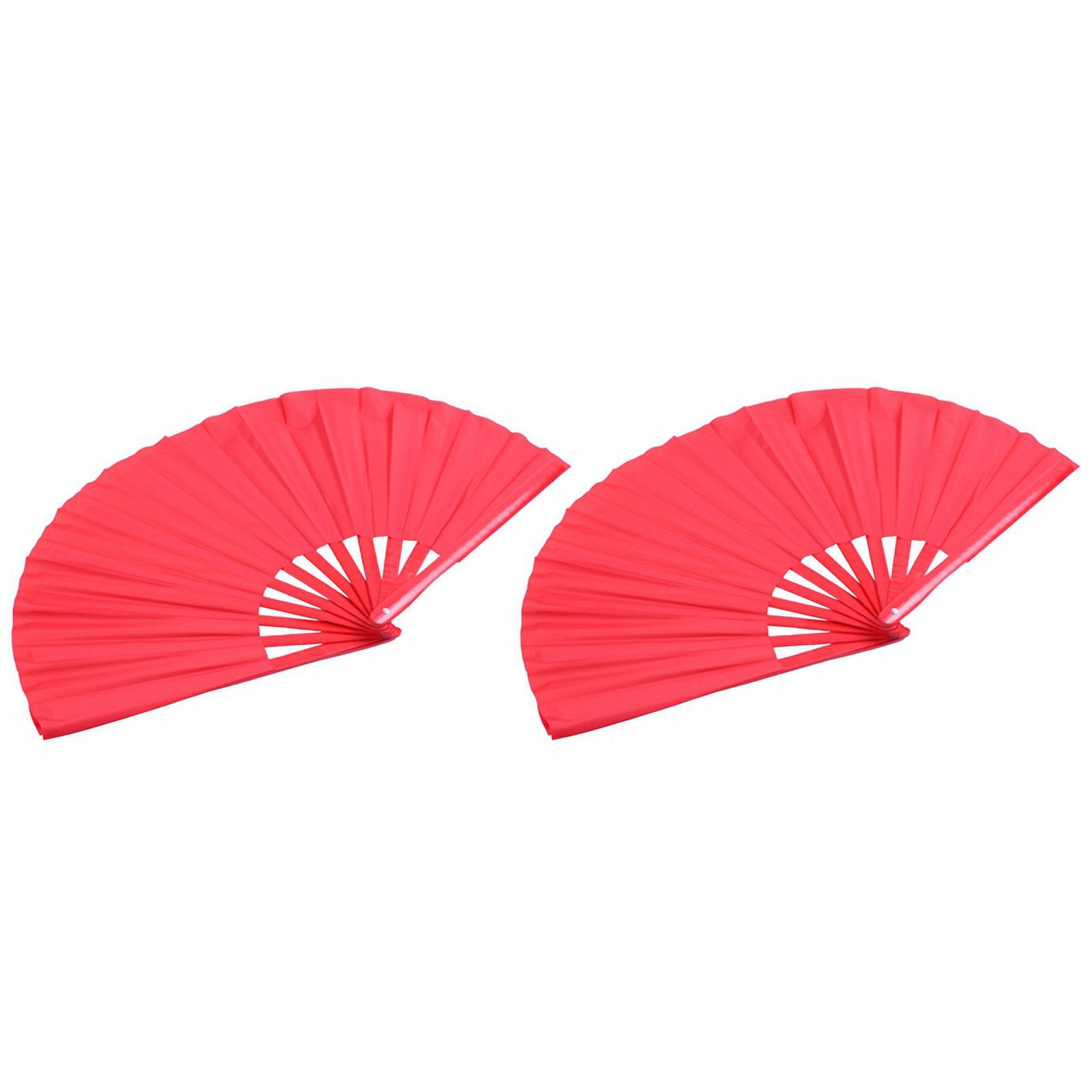 2X Bamboo Structure of Tai Wushu Martial Arts Hand Fan Red - Walmart.com