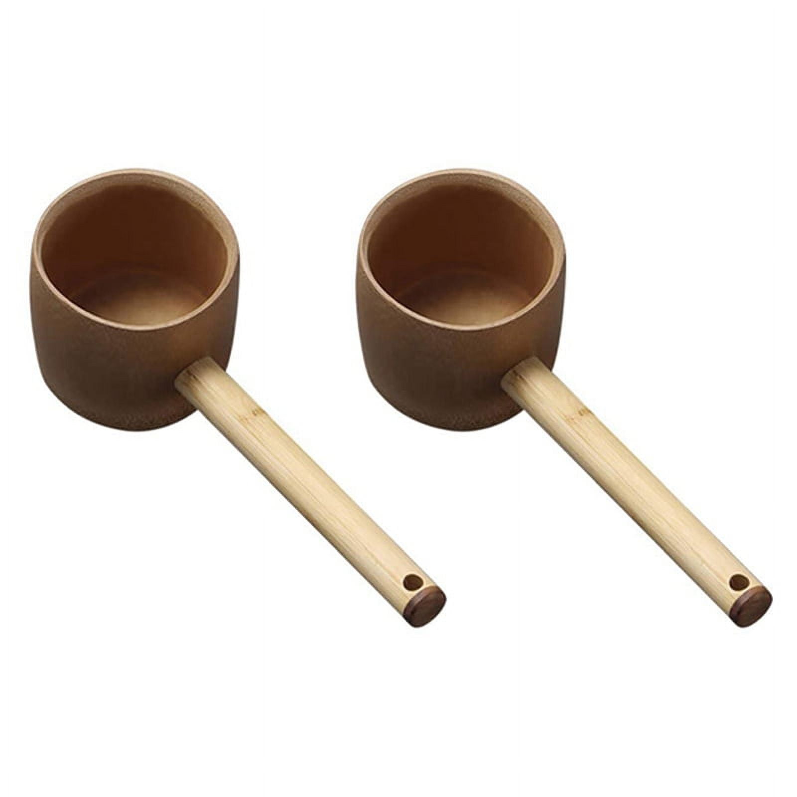 2X Bamboo Water Ladle Tea Water Scoop Bathing Dipper Ladle Sauna Ladle ...