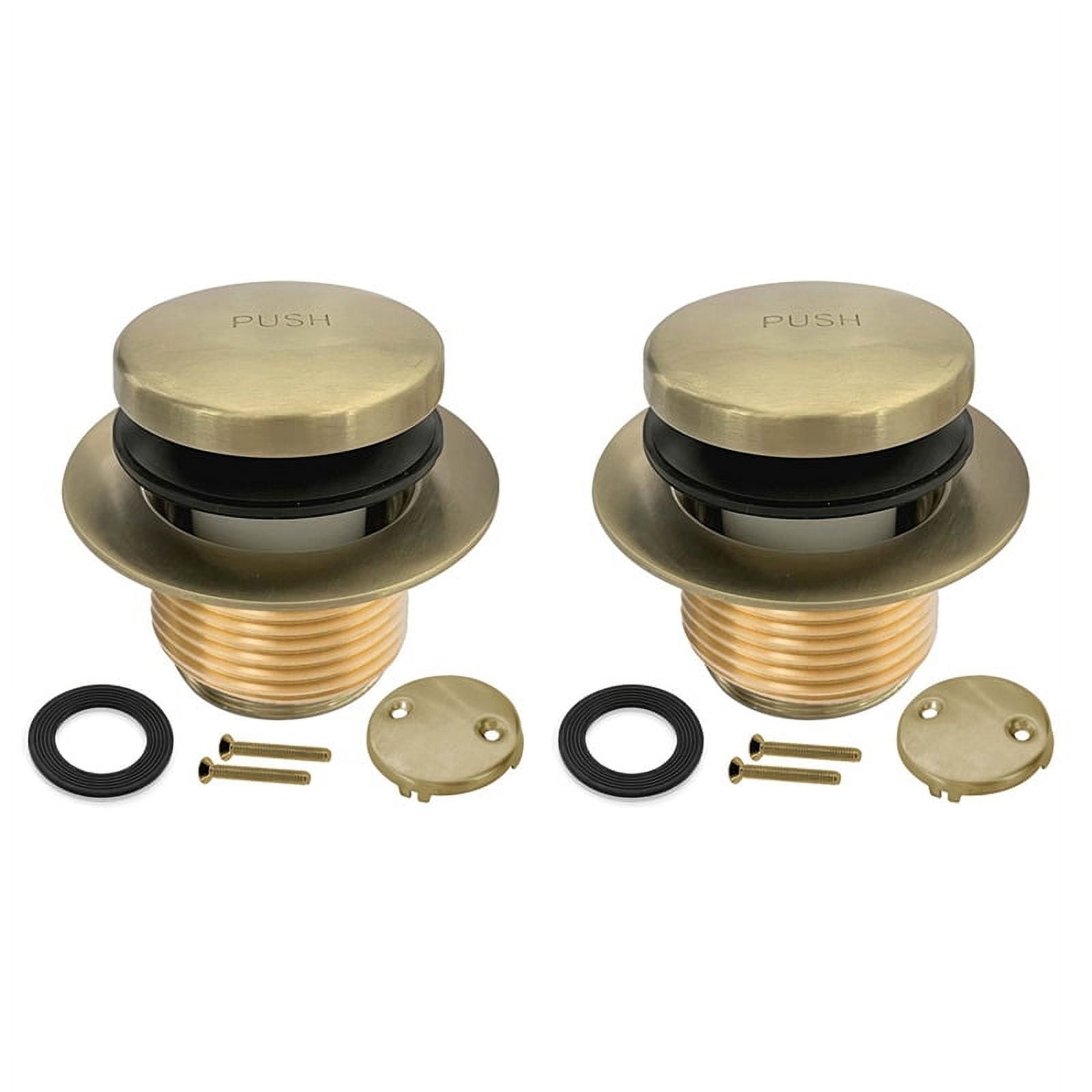 2X Bathtub Drain Toe Bath Tub Drain Kit with Two-Hole Overflow ...