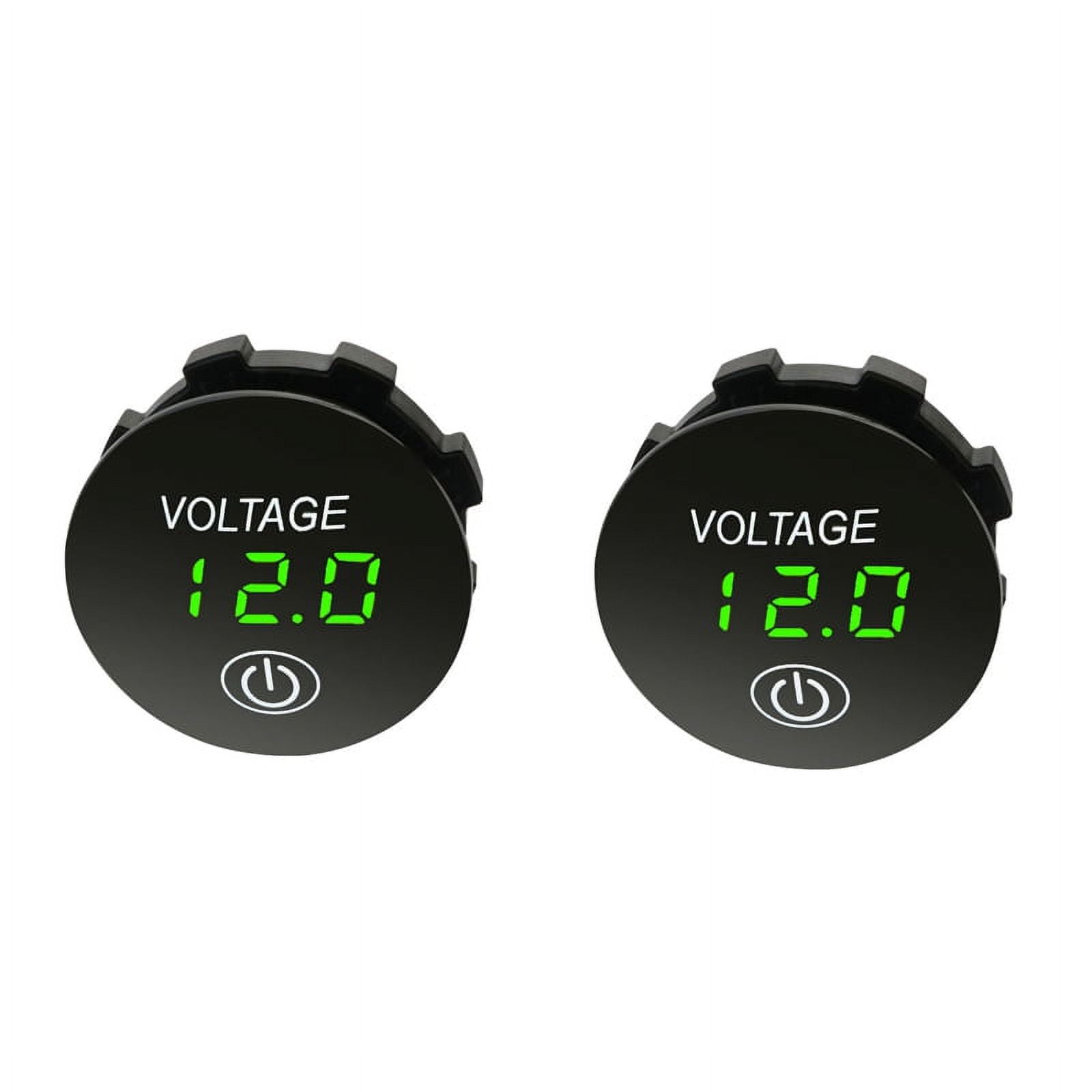 2X Battery Capacity Display Voltmeter LED Digital Voltage Meter with ...