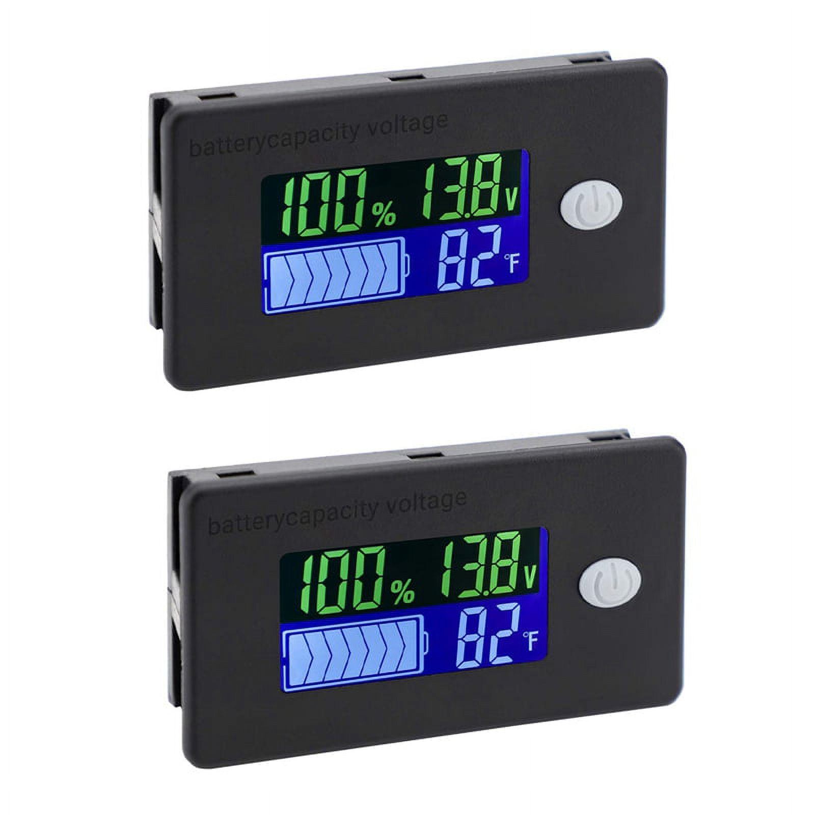 2X Battery Capacity Monitor,10-100V Battery Meter, 12V 24V 48V ...