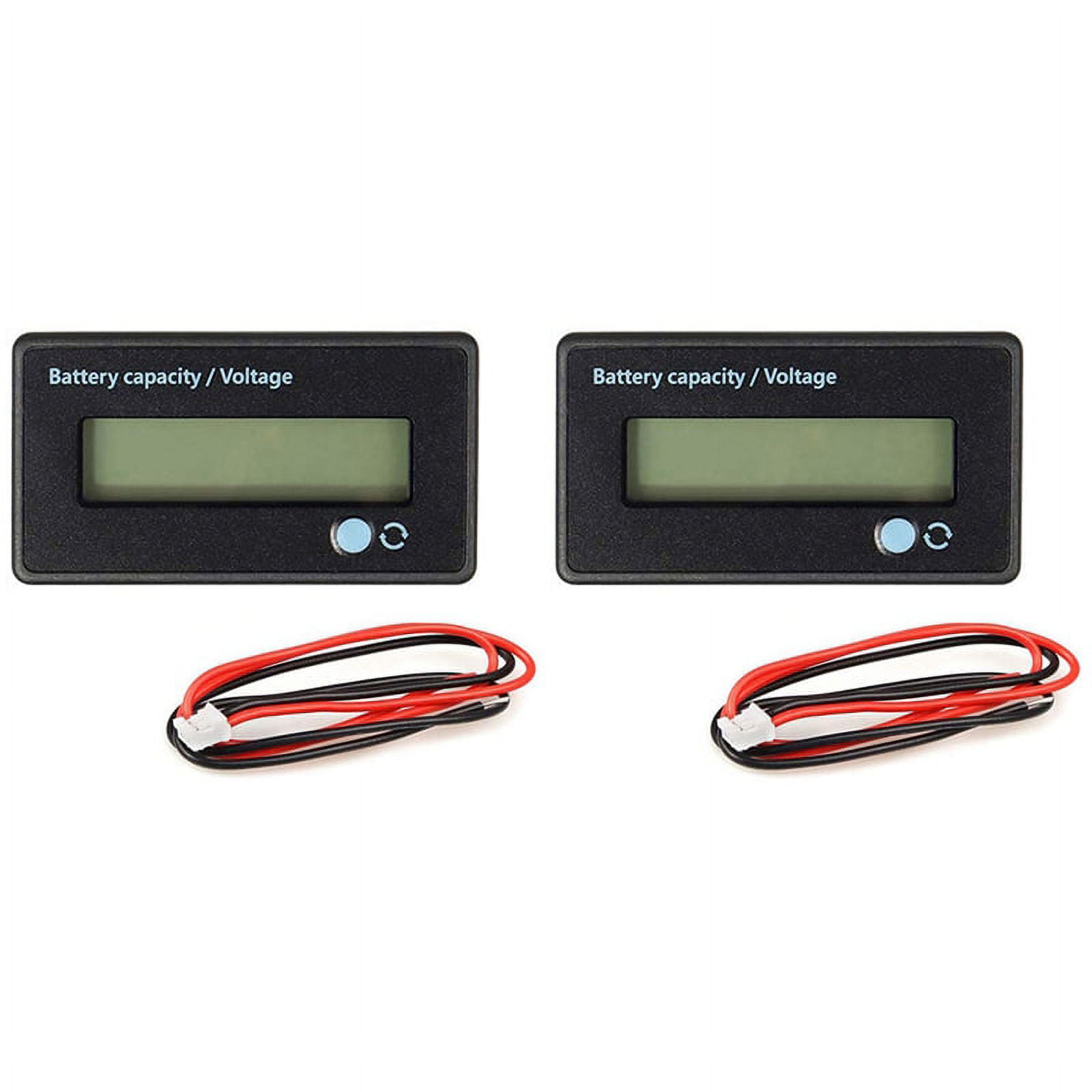 2X Battery Meter Battery Capacity Voltage Monitor, DC 12/24/36/48/60/72 ...
