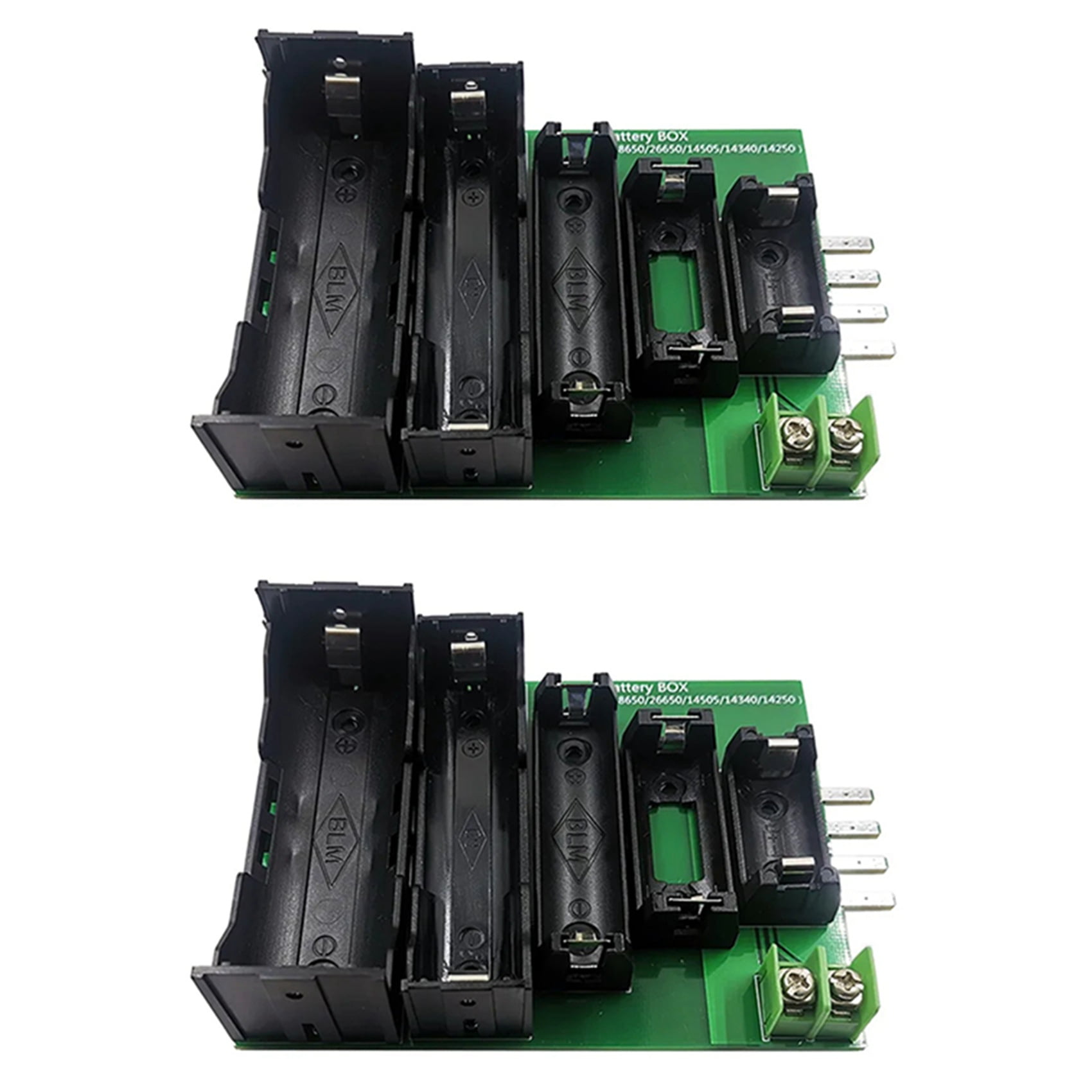 2X Battery Tester Case 4 & 2-Wire Terminal 18650 26650 14505 14340 1425 ...