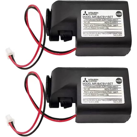 2X Battery for Mitsubishi MR-BAT6V1SET - MR-J4-2CR17335A WK17 Battery ...