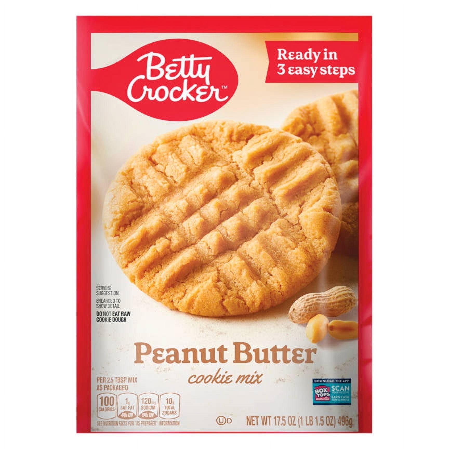 2PK - Betty Crocker Peanut Butter Cookie Mix, 17.5 oz - Walmart.com