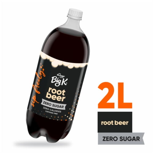 Pack of 2 - Big K Root Beer Zero Sugar Caffeine Free Soda Bottle 2 ...