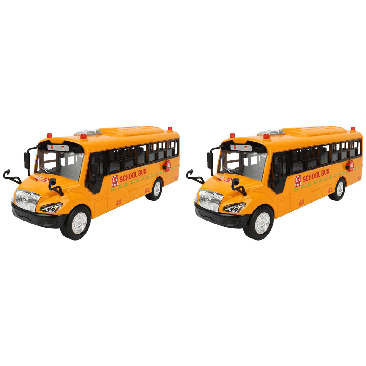 2X Big Size Children School Bus Toy Model Inertia Car with Sound Light ...