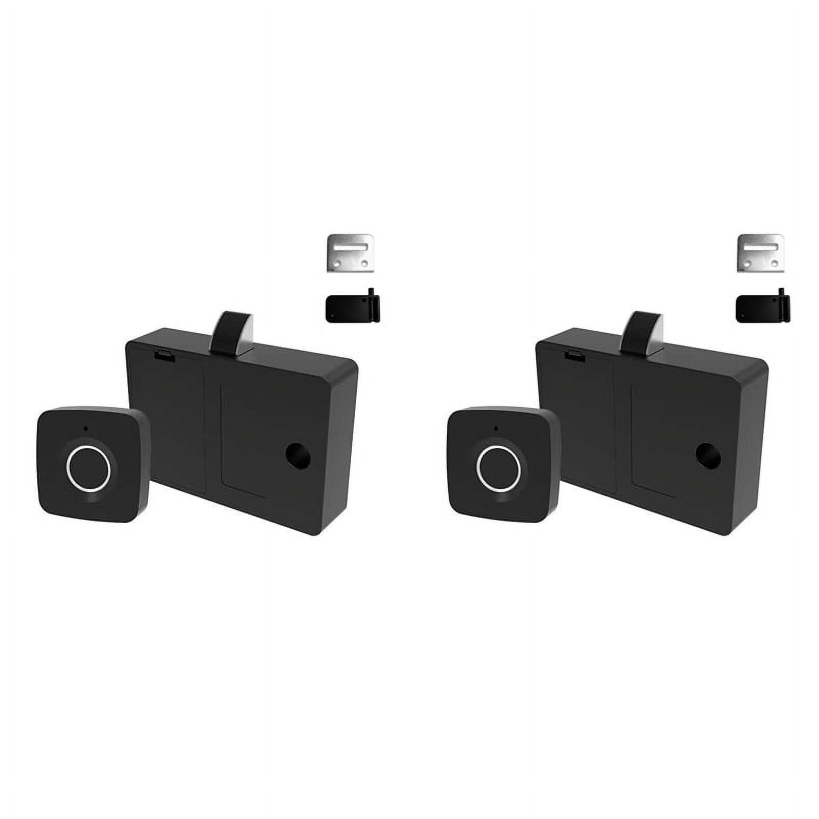 2X Biometric Fingerprint Lock Black Keyless Cabinet Lock Smart Drawer ...