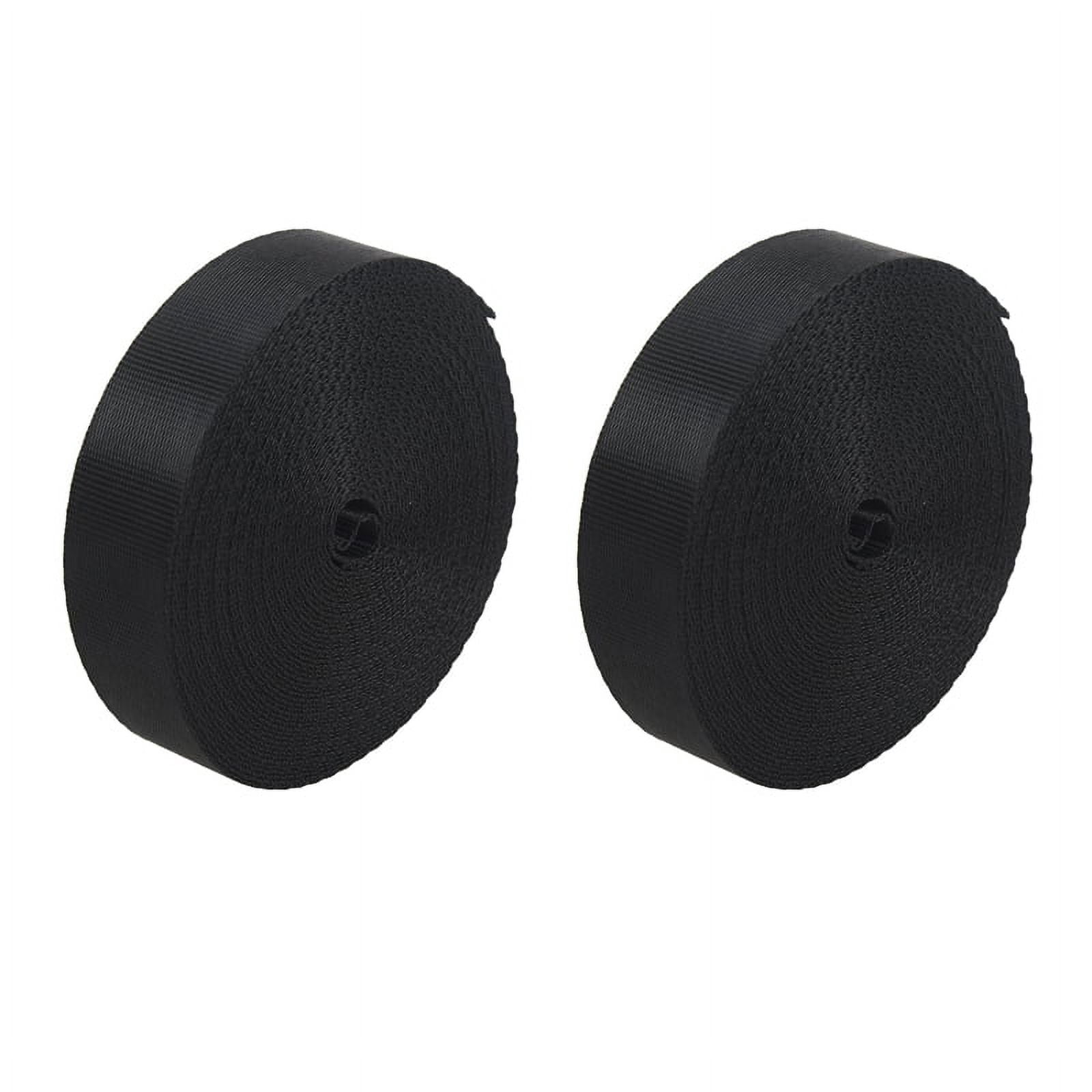 2X Black 10 Yards Nylon Webbing Tape Multi-Use Strap Strapping (25mm ...