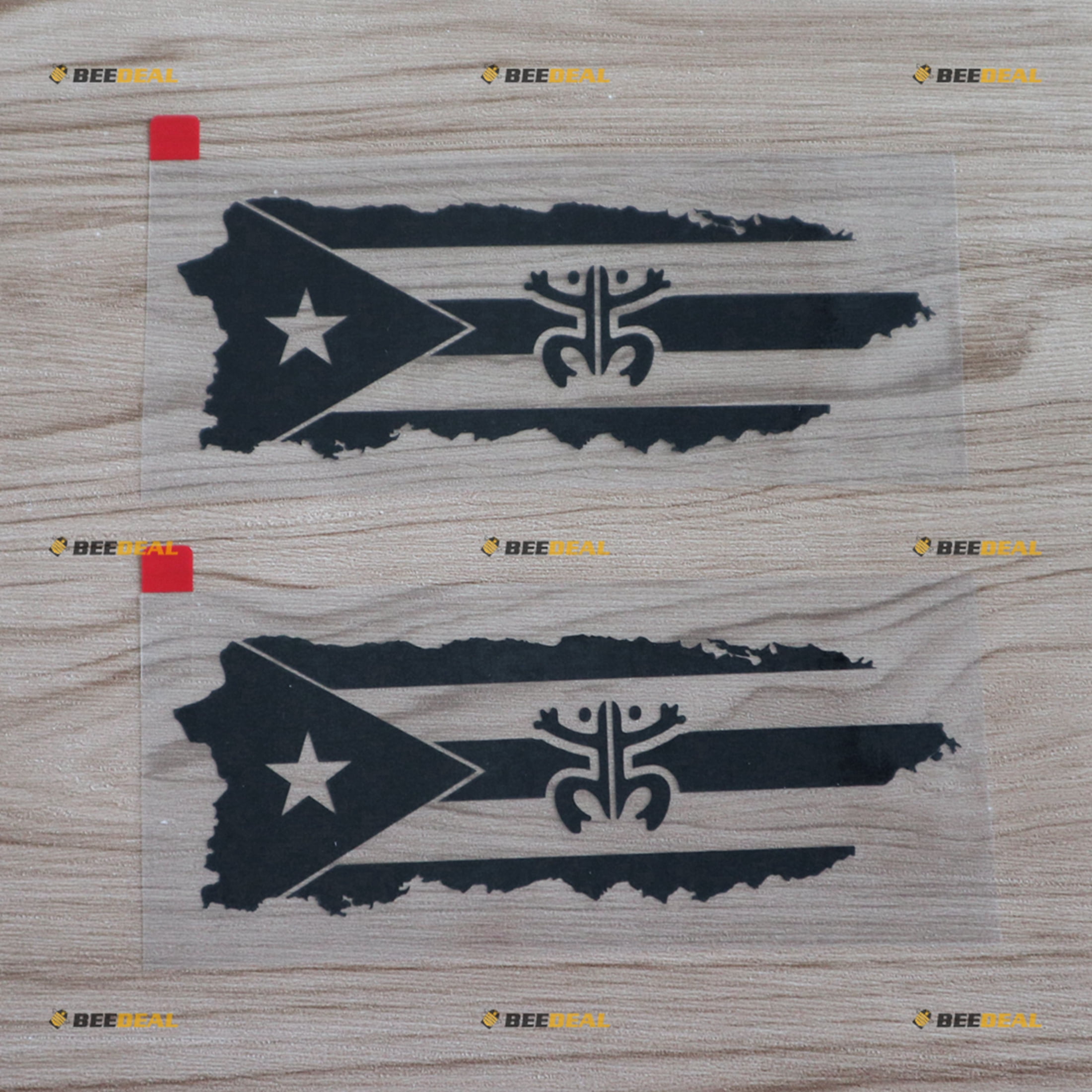 2X Black 5" Puerto Rico Map Flag Coqui Frog Decal Sticker PR Car Vinyl ...