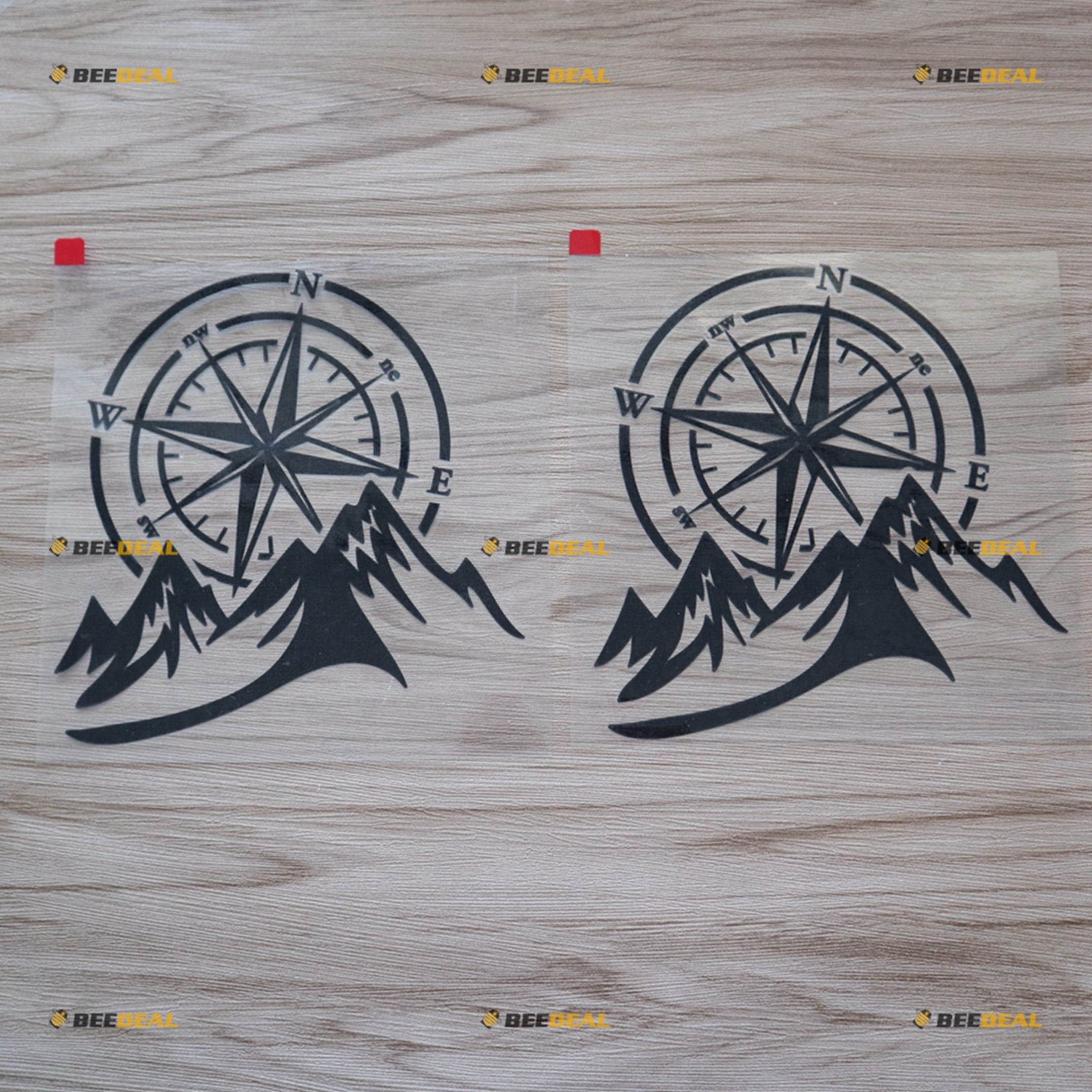 2X Black 8" 4X4 Off Road Decal Sticker Mountain Compass Car Vinyl fit ...