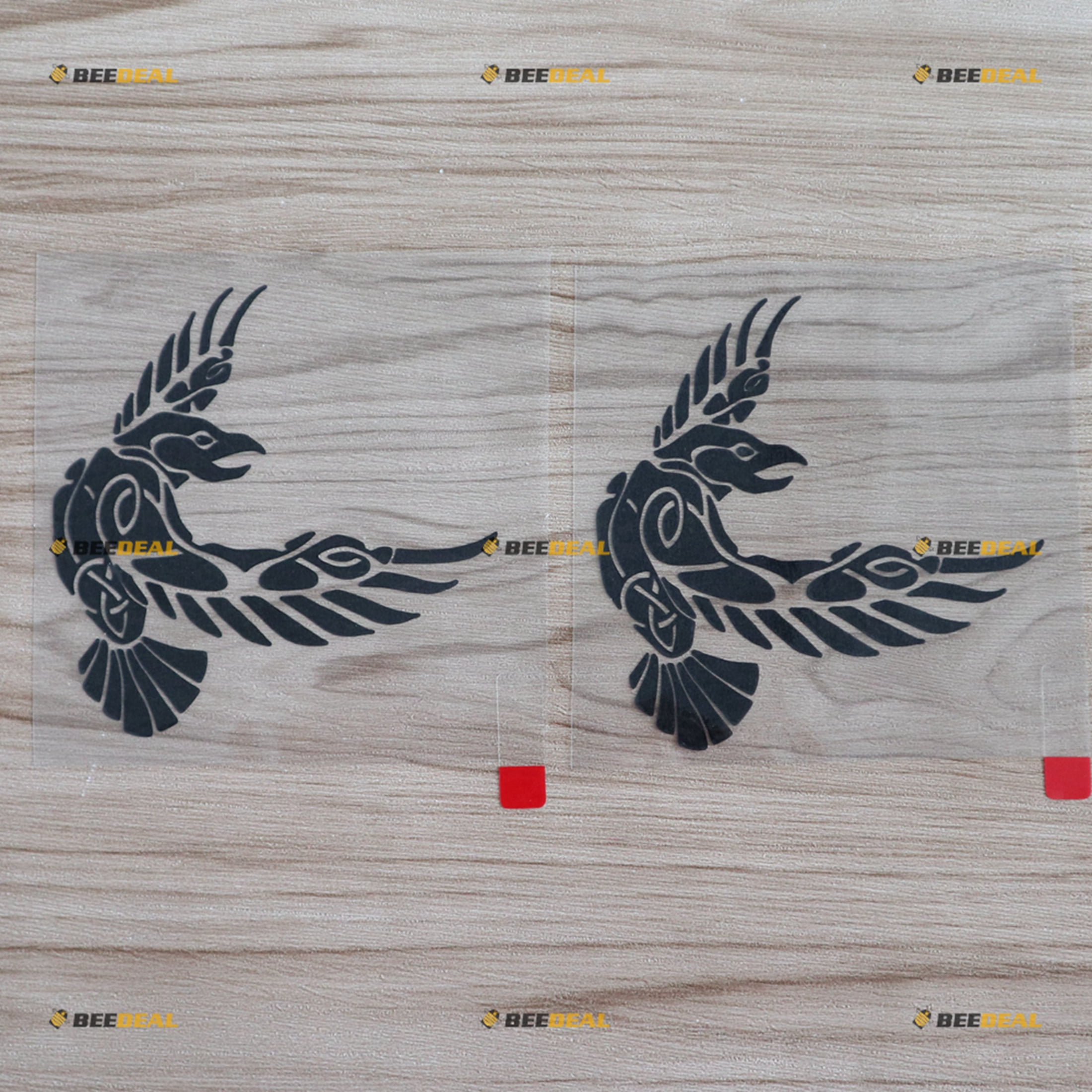 2X Black 8" Odin Raven Decal Sticker Viking Norse Nord Norway Car Vinyl ...
