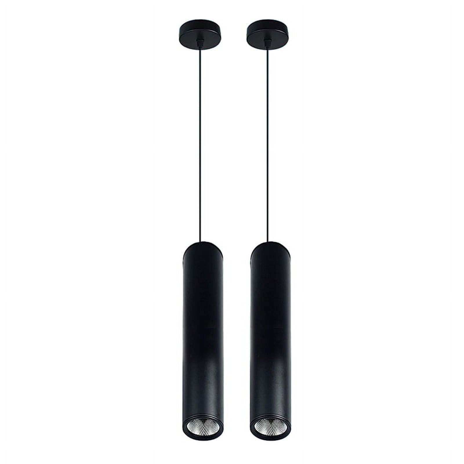 2X Black Minimalist Cafe Chandeliers Warm White LED Restaurant COB ...