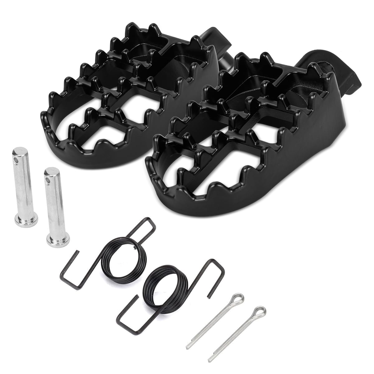 2X Black Motorcycle Foot Pegs Pedal Pad Footrest Left + Right Bolt ...