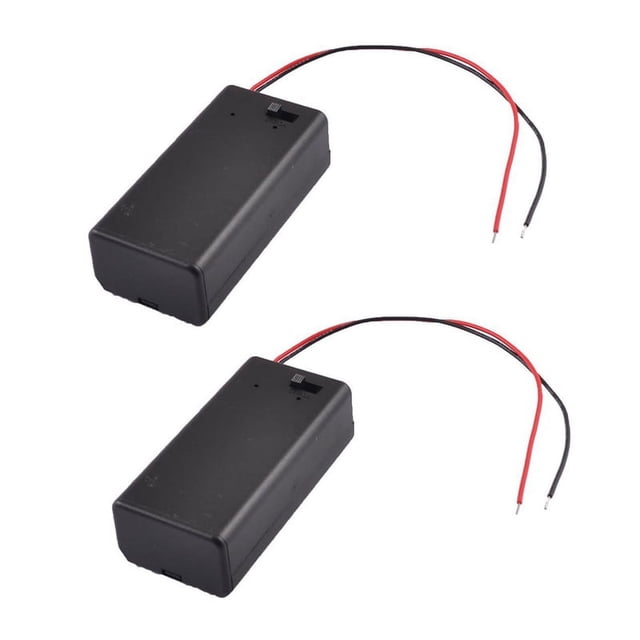 2X Black Plastic Storage Pair -9V Batteries Switch Battery Holder Case ...