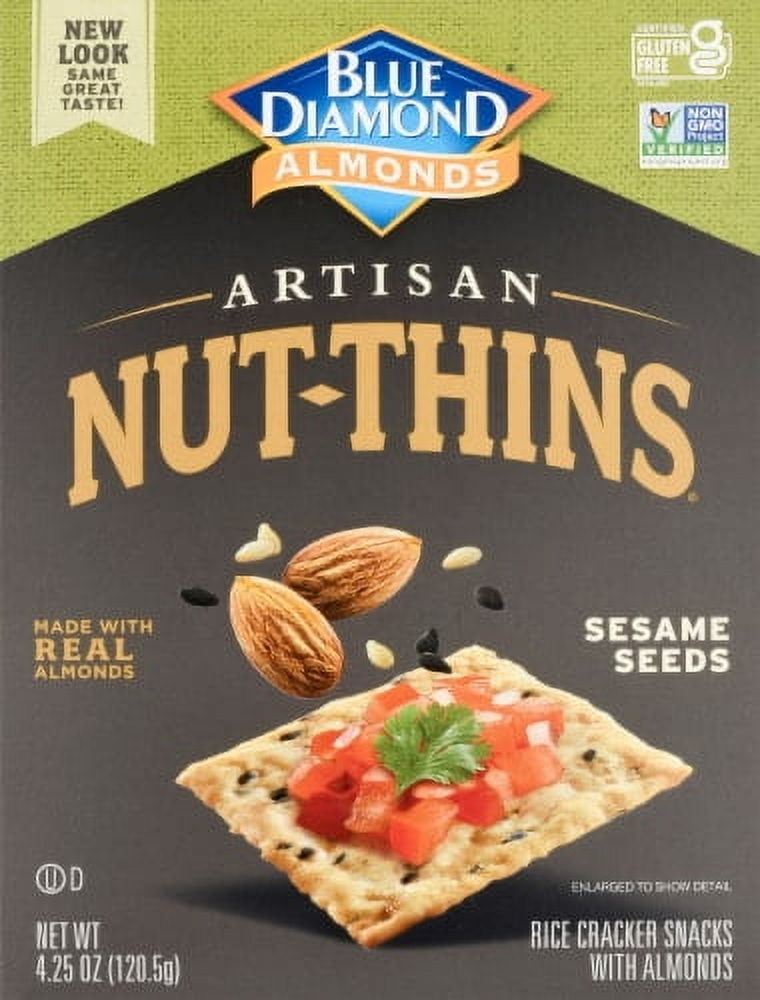 2X-Blue Diamond Nut-Thins Artisan Sesame Seeds Almond Crackers - 4.25 ...