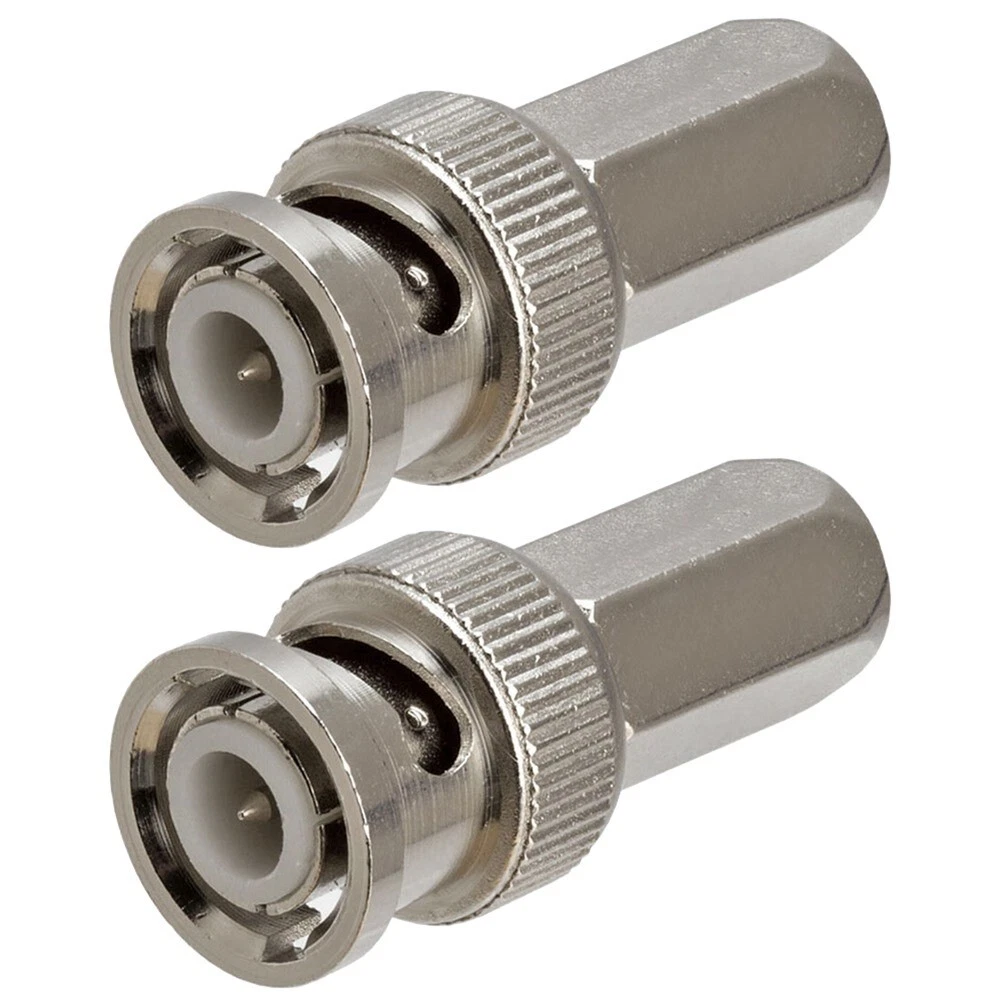 2X Bnc Male Twist On Rg59 Coax Coaxial Cable Connector Adapter Cctv ...