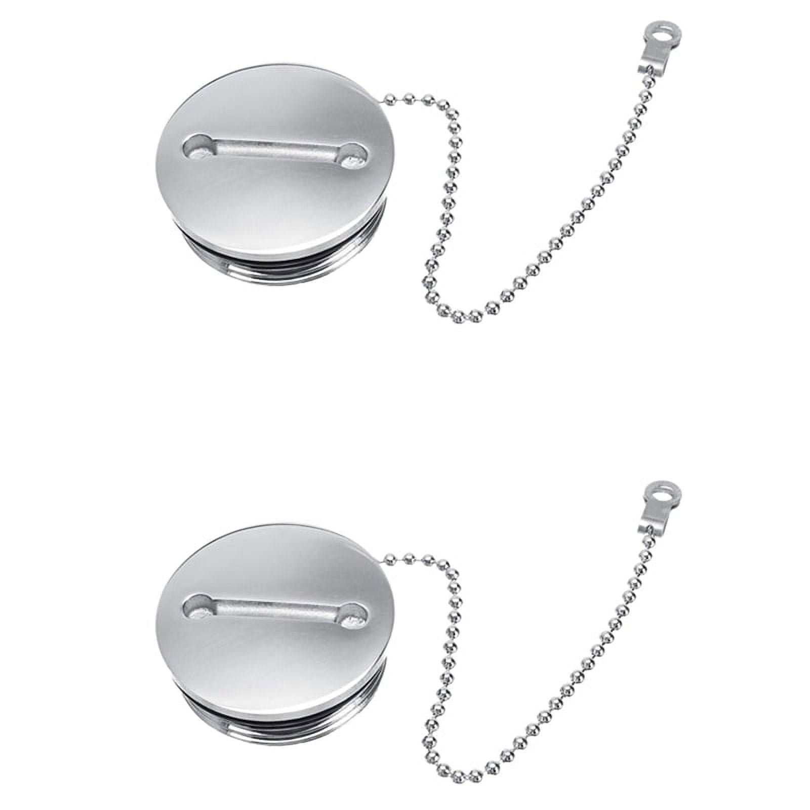 2X Boat Deck Fill Filler Replacement Cap with Chain Stainless Steel ...