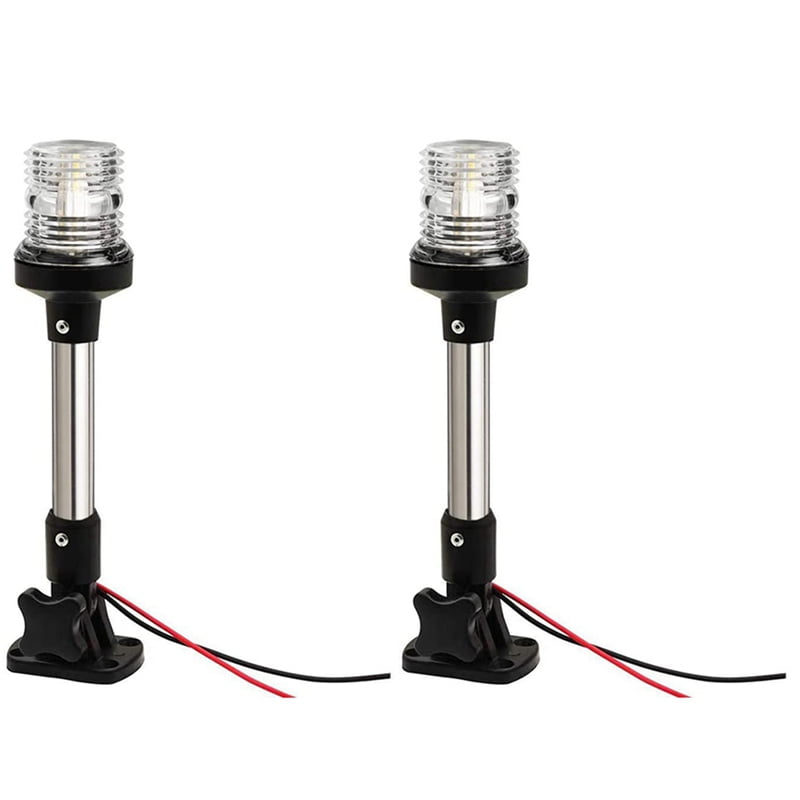 2X Boat Navigation Anchor Lights All Round 360 Degree White Fold Down ...