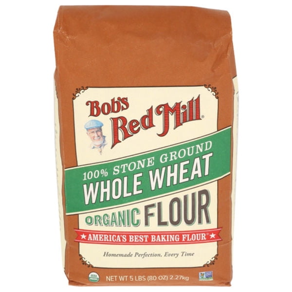 2X - Bob's Red Mill Organic Stone Ground Whole Wheat Flour 5 lb Package ...