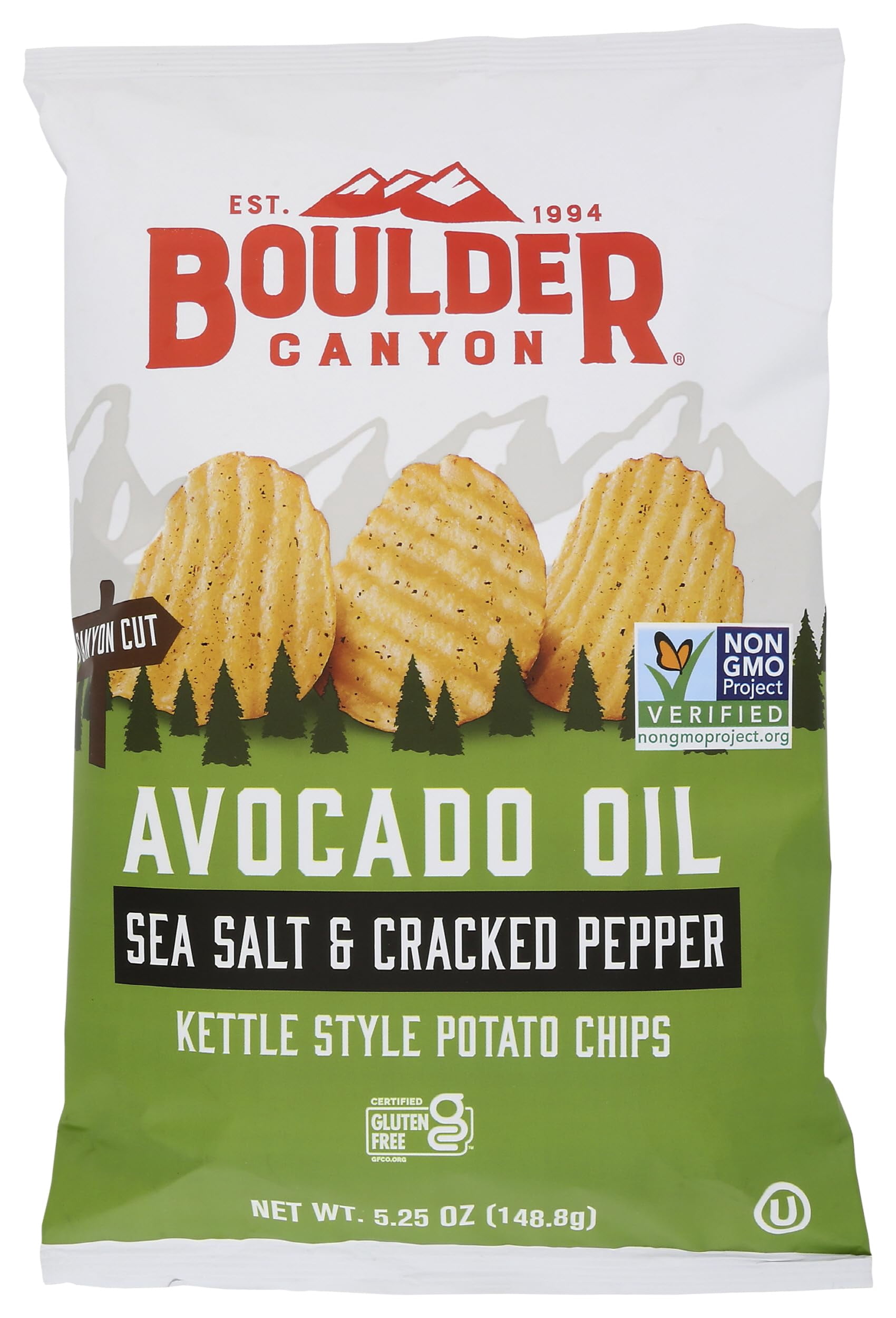 2X - Boulder Canyon Chip Cut Avocado Sea Salt, 5.25 Oz - Walmart.com